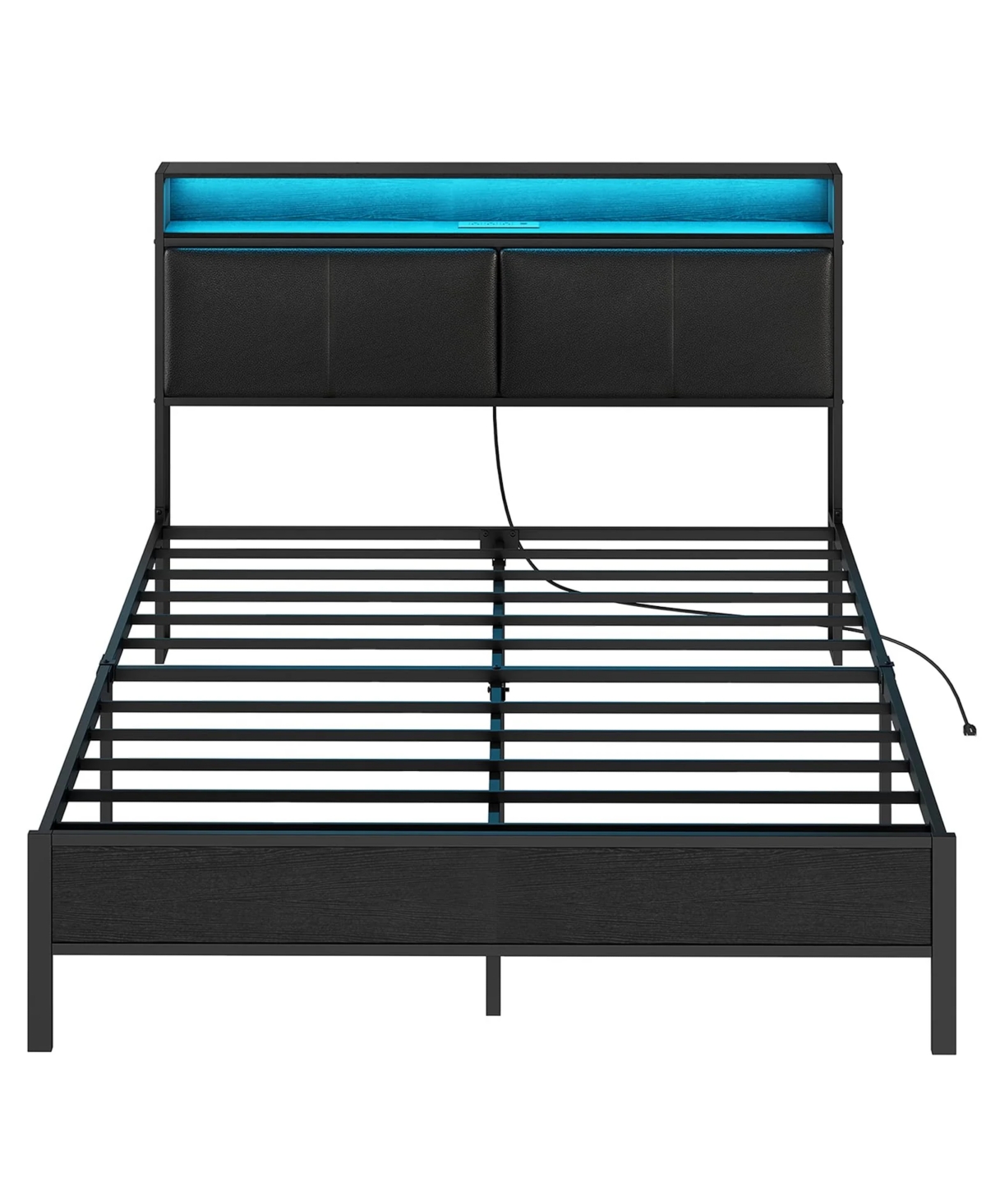 Click here for Slickblue Queen Size Metal Bed Frame with Led Head... prices
