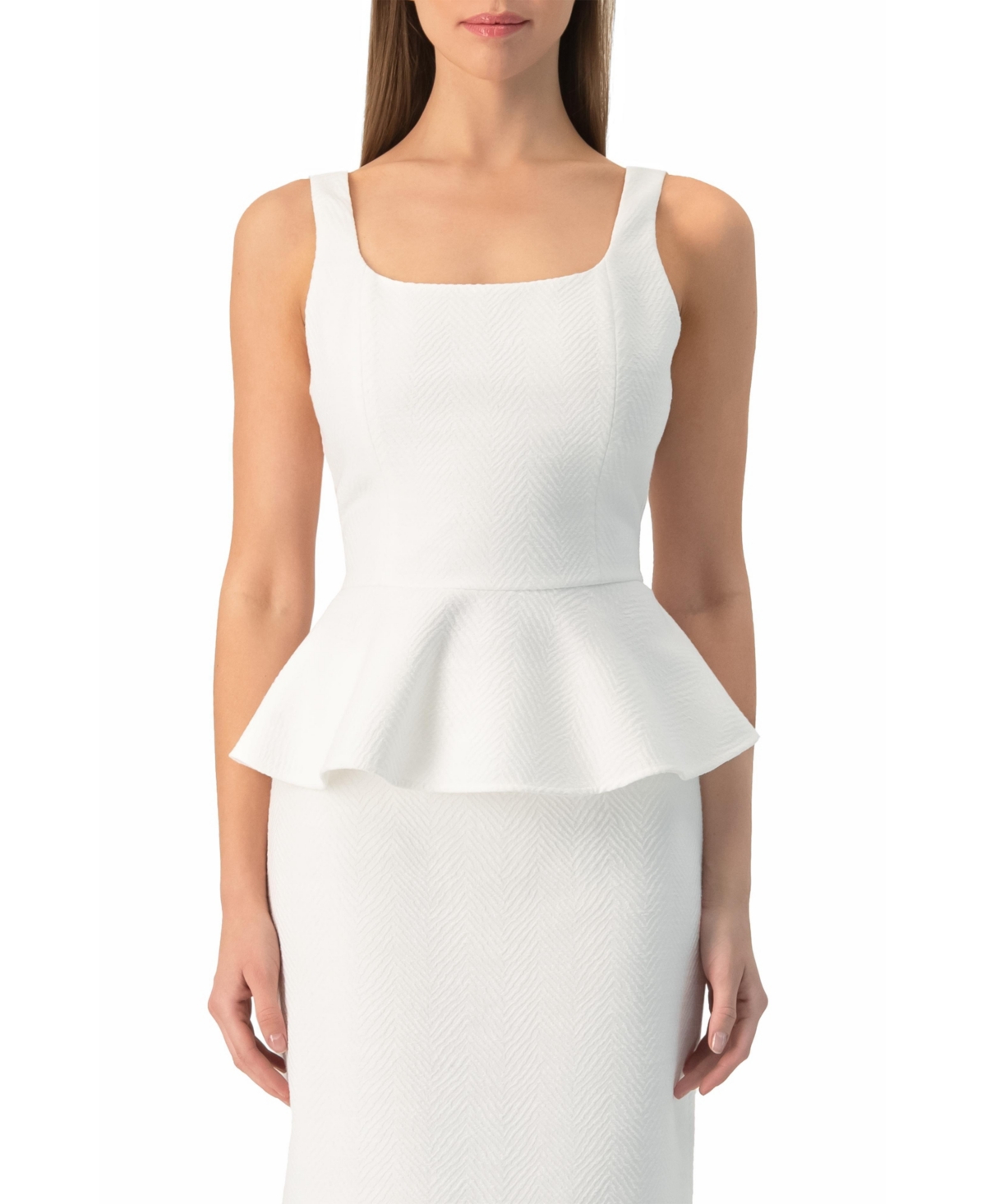 Click here for Ivonne Womens Herringbone Jacquard Square-Neck Sle... prices