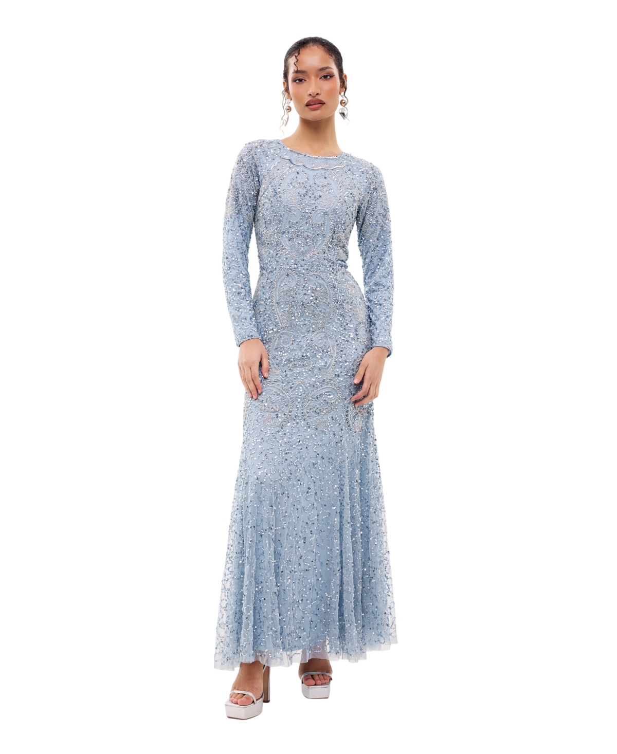 Click here for Maryisa Womens Modest Embellished Sequins Fitted M... prices