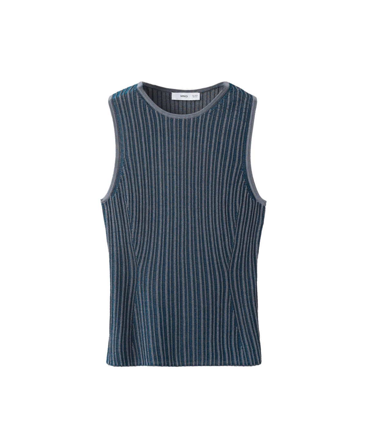 Click here for Mango Womens Ribbed Open-Back Top - Dark Blue prices