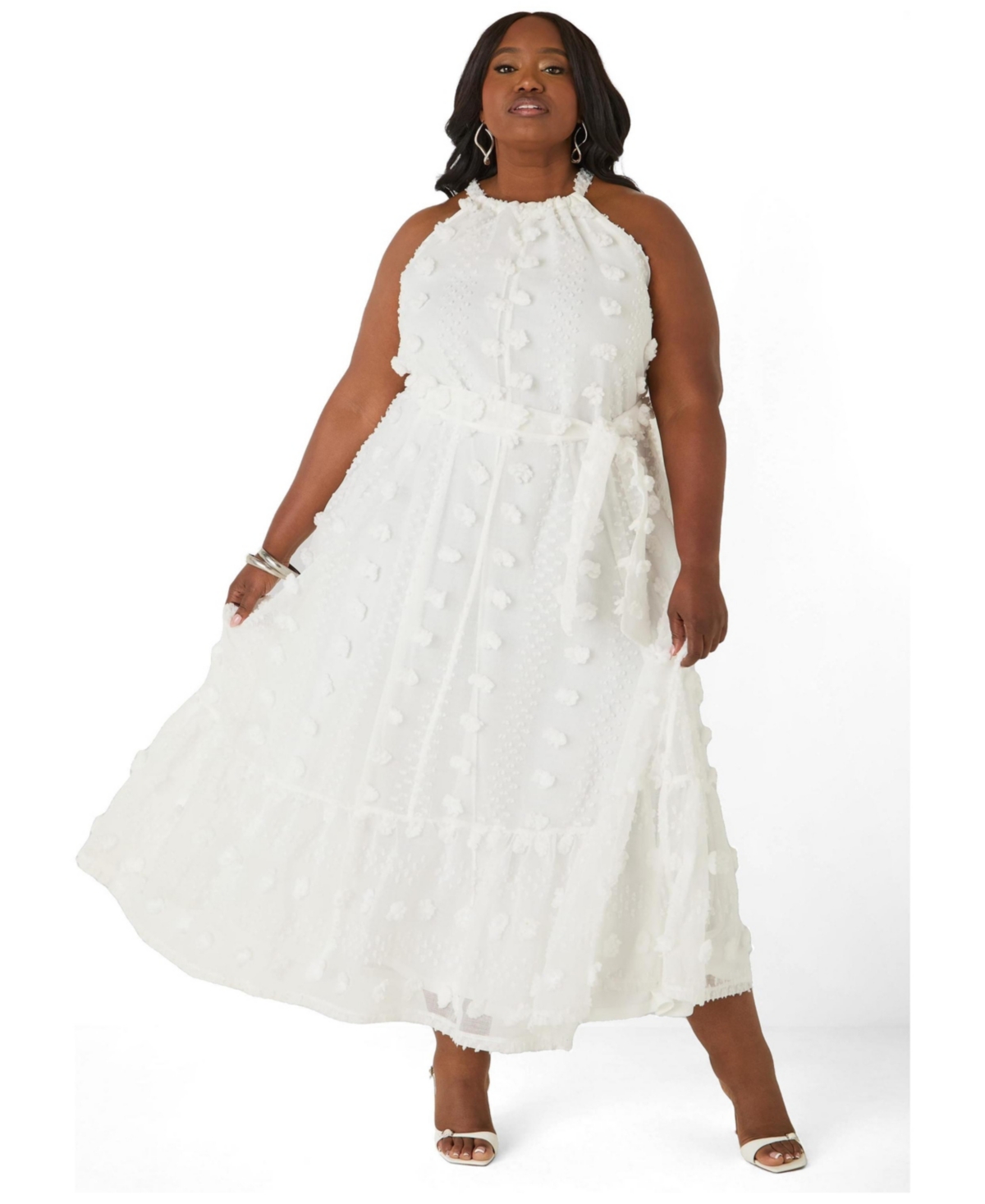 Click here for Ashley Stewart Womens Plus Size Pompom Gauze Maxi... prices