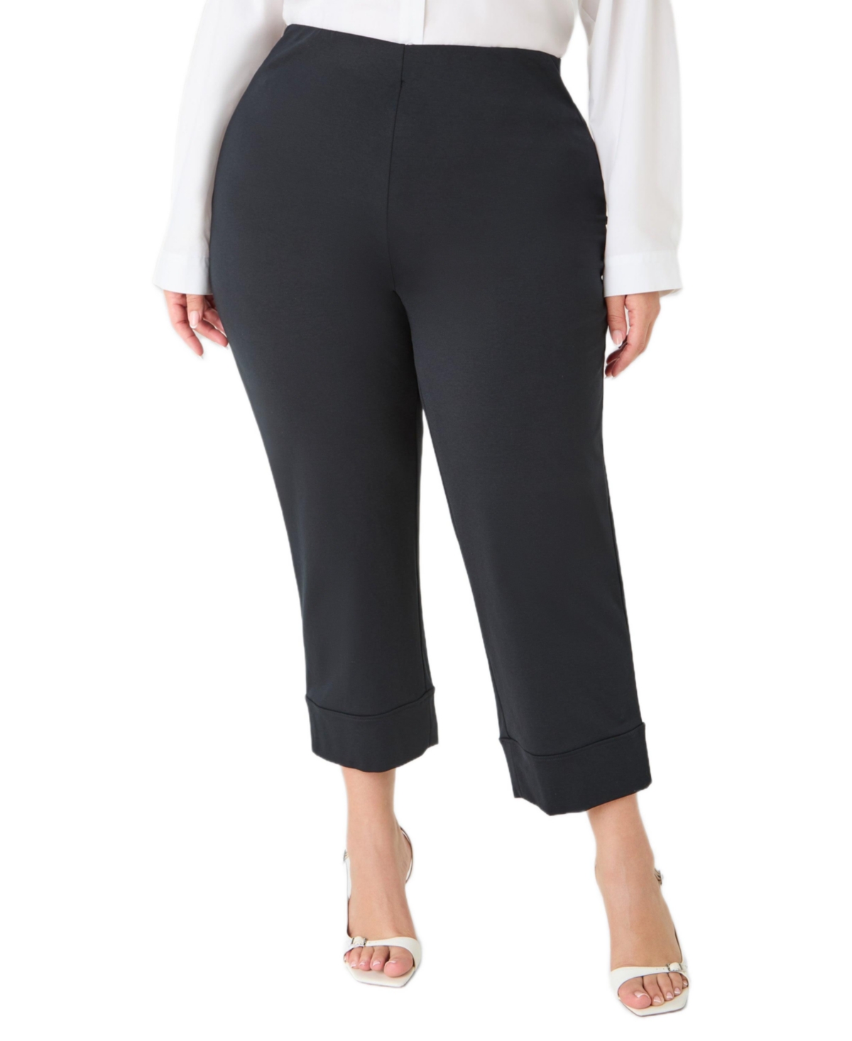 Click here for Ashley Stewart Plus Size Cuffed Ponte High-Rise Ca... prices