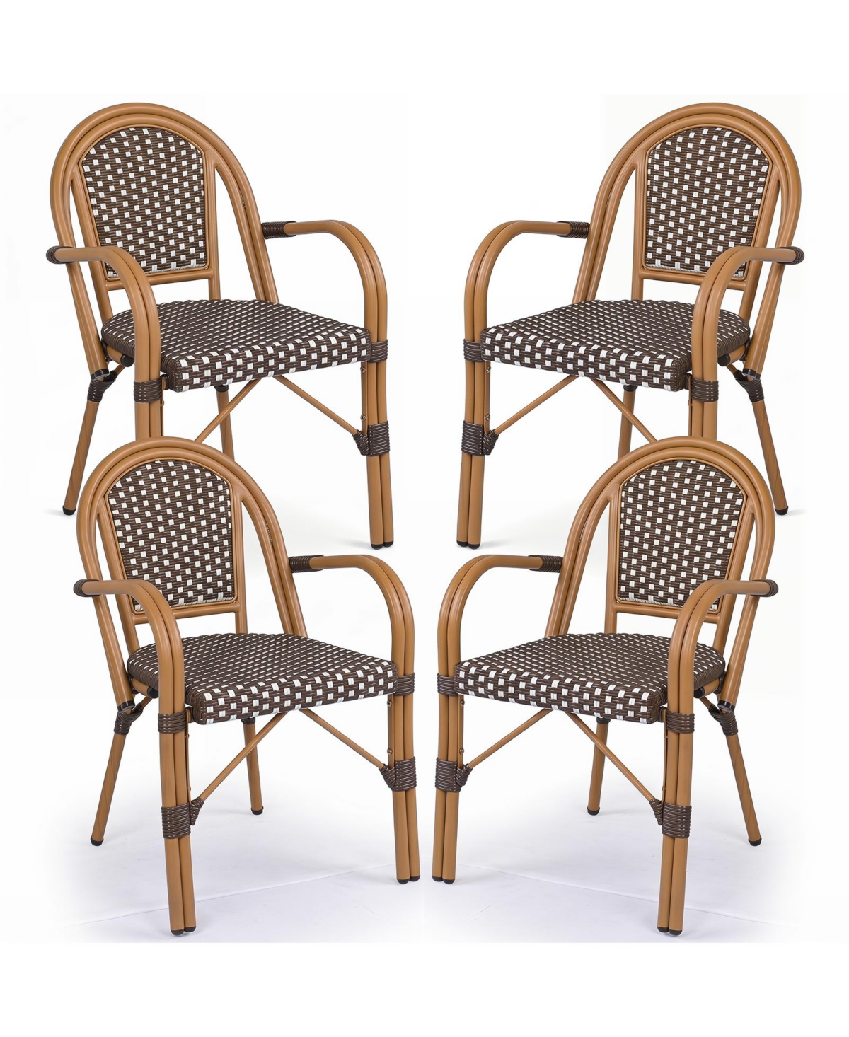 Click here for Gymax Outdoor French Bistro Chairs Set of 4 With A... prices