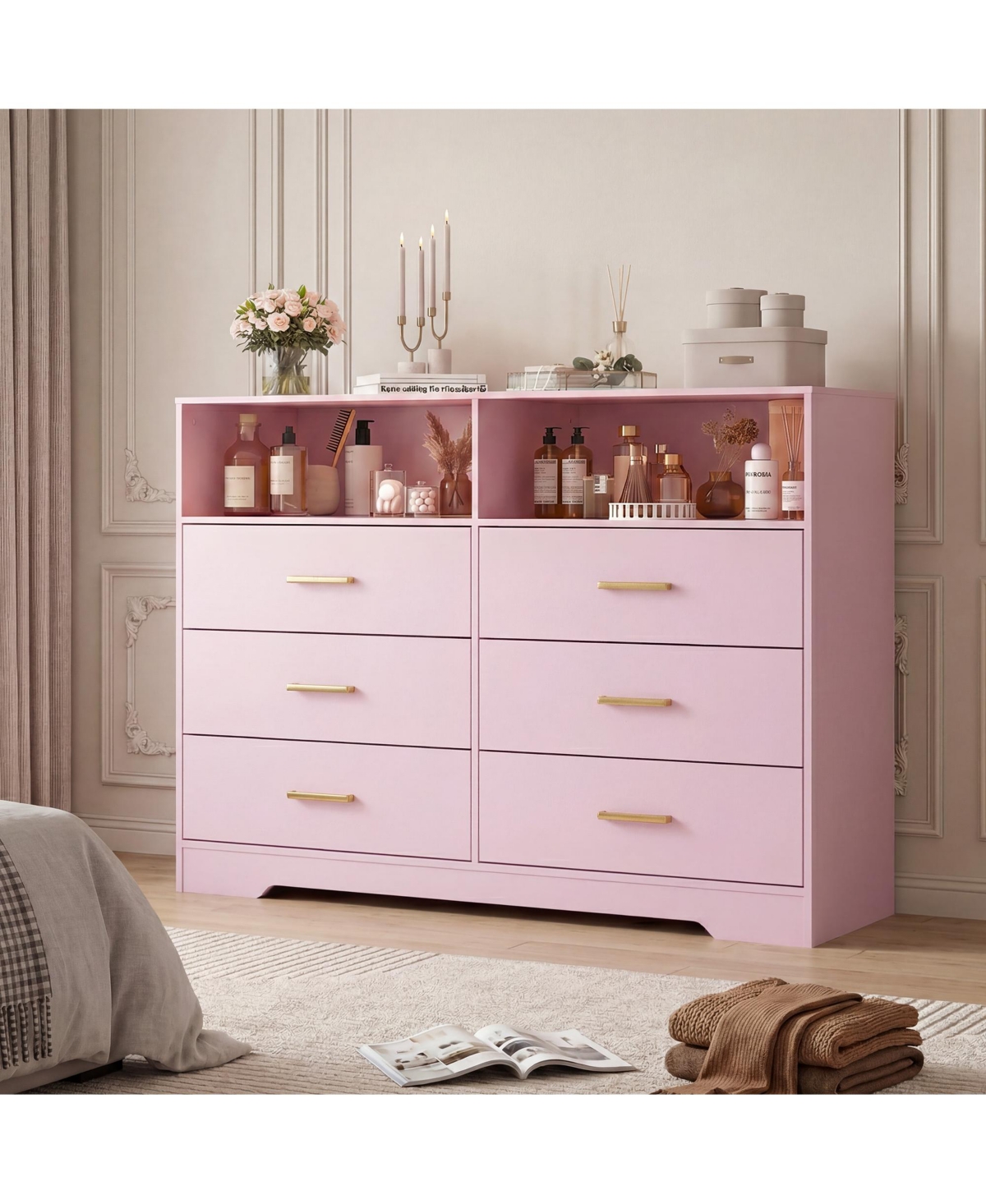 Click here for homfan 47 Wide 6 Drawer Dresser with Charging Stat... prices