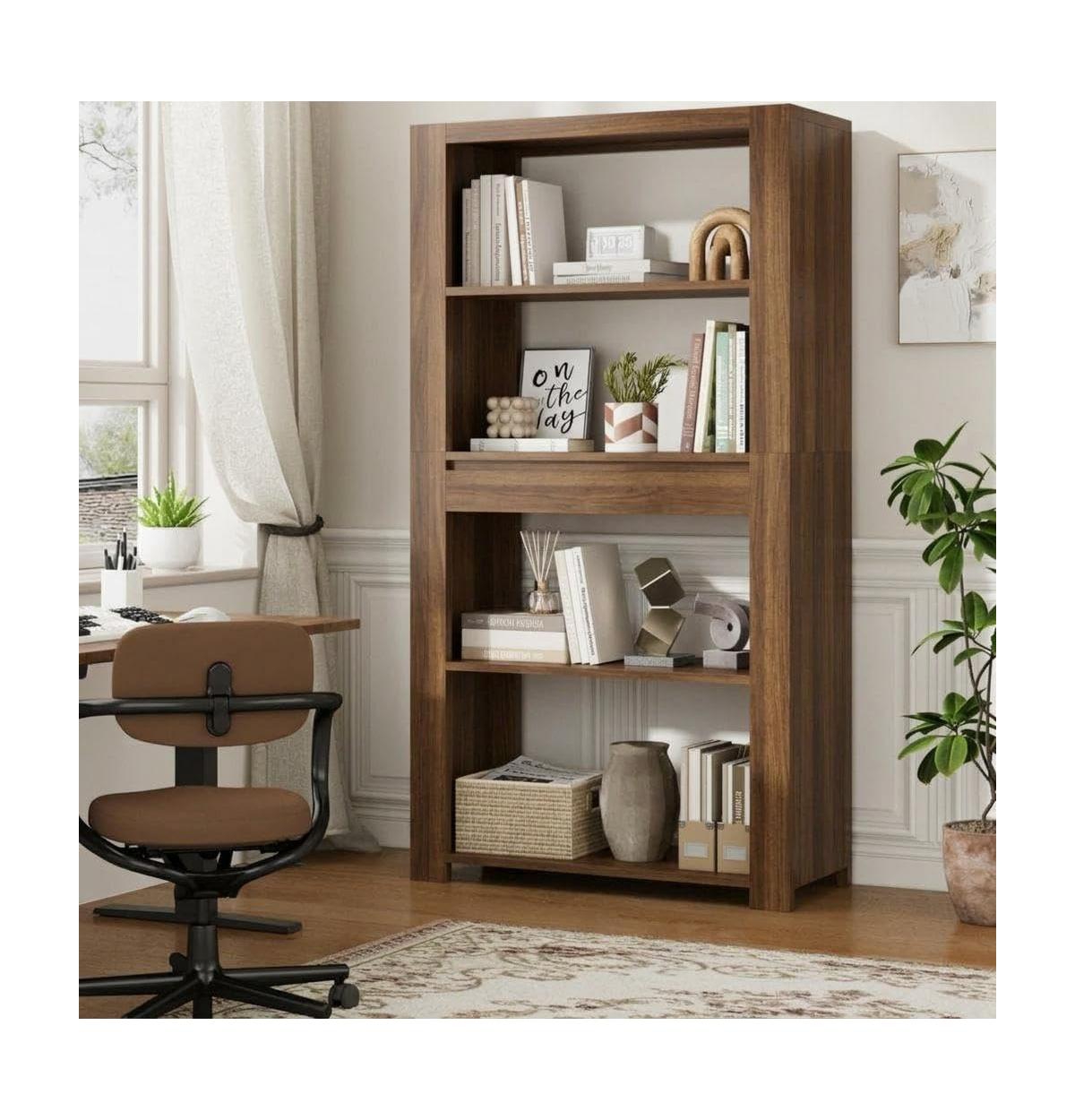 Click here for homfan 72 Tall Bookshelf  Vintage Bookcase with Dr... prices