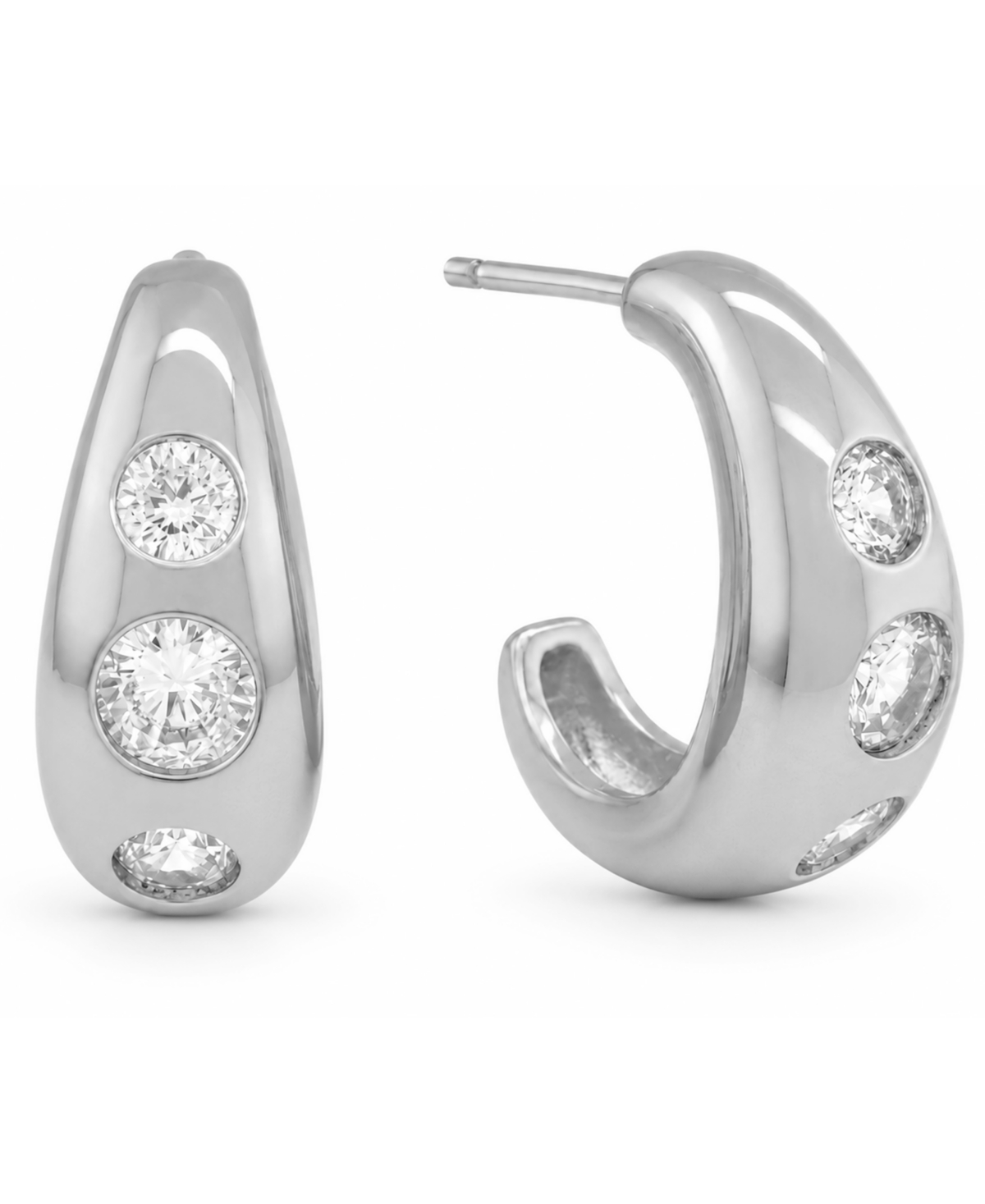 Click here for And Now This Cubic Zirconia 3 Stone Hoop Earrings... prices