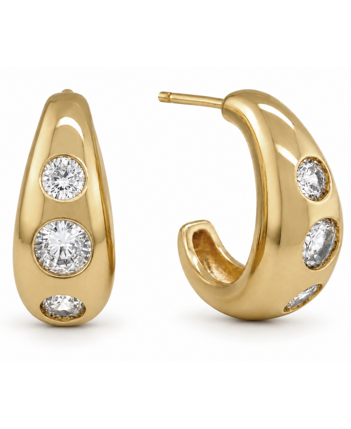 Click here for And Now This Cubic Zirconia 3 Stone Hoop Earrings... prices