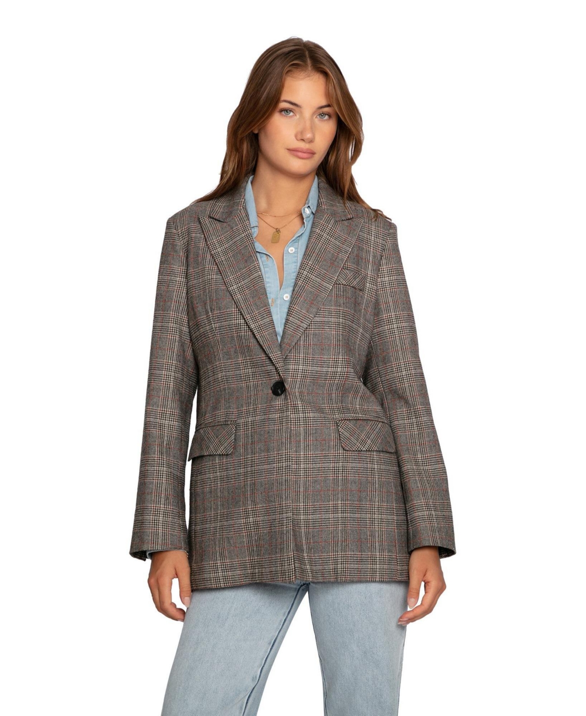 Click here for Belle & Bloom Womens Paris Grid Single Breasted Bl... prices