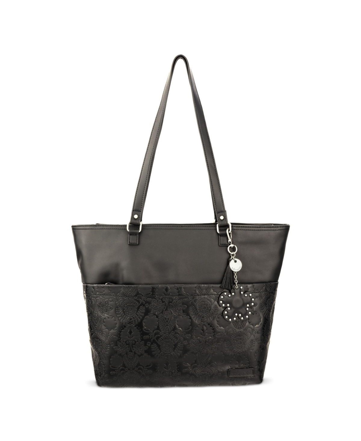 Click here for Sakroots Womens Banyan Tote - Black floral embosse... prices