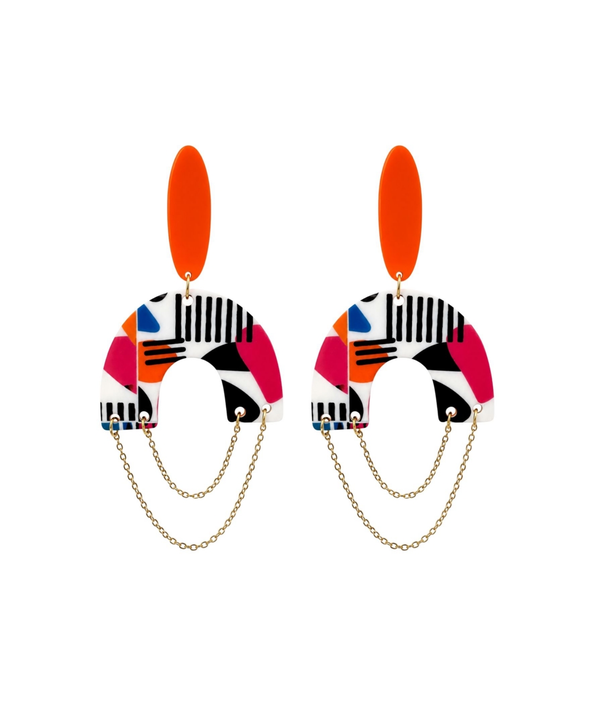Click here for Swanky Designs Destinee Statement Earrings - Orang... prices