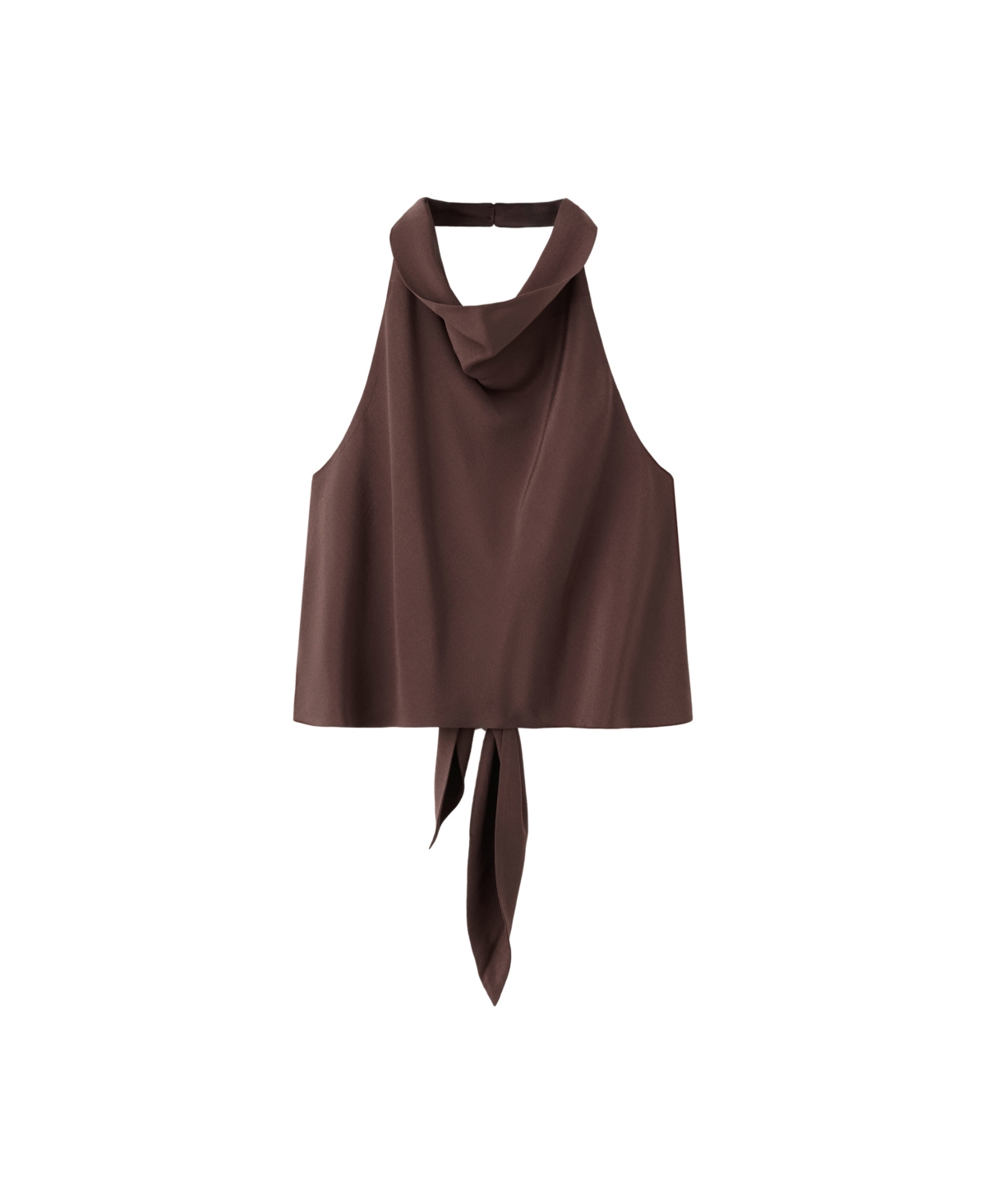 Click here for Mango Womens Draped Halter Crop Top - Brown prices