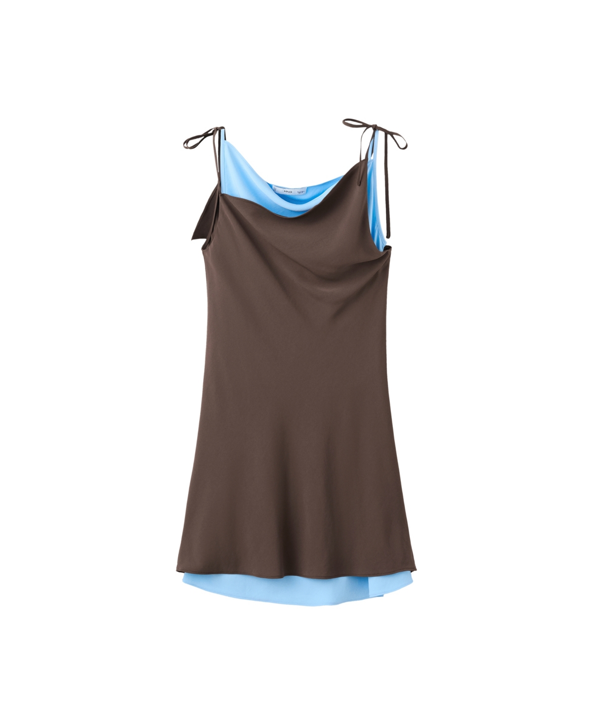 Click here for Mango Womens Bows Overlay Mini Cowl Neck Dress - B... prices