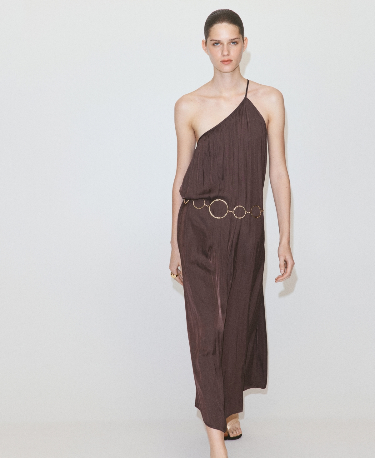 Click here for Mango Womens Ruched Asymmetrical Pleated Dress - M... prices