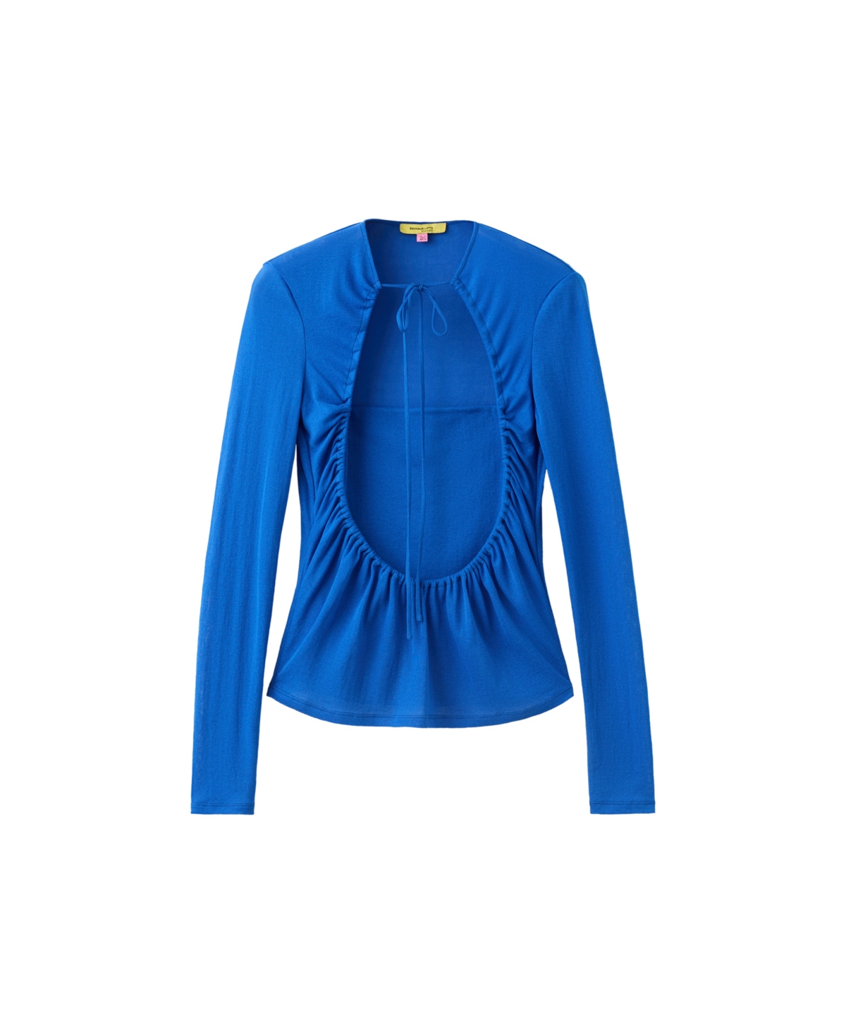Click here for Mango Womens Gathered Opening Overlay Top - Blue prices