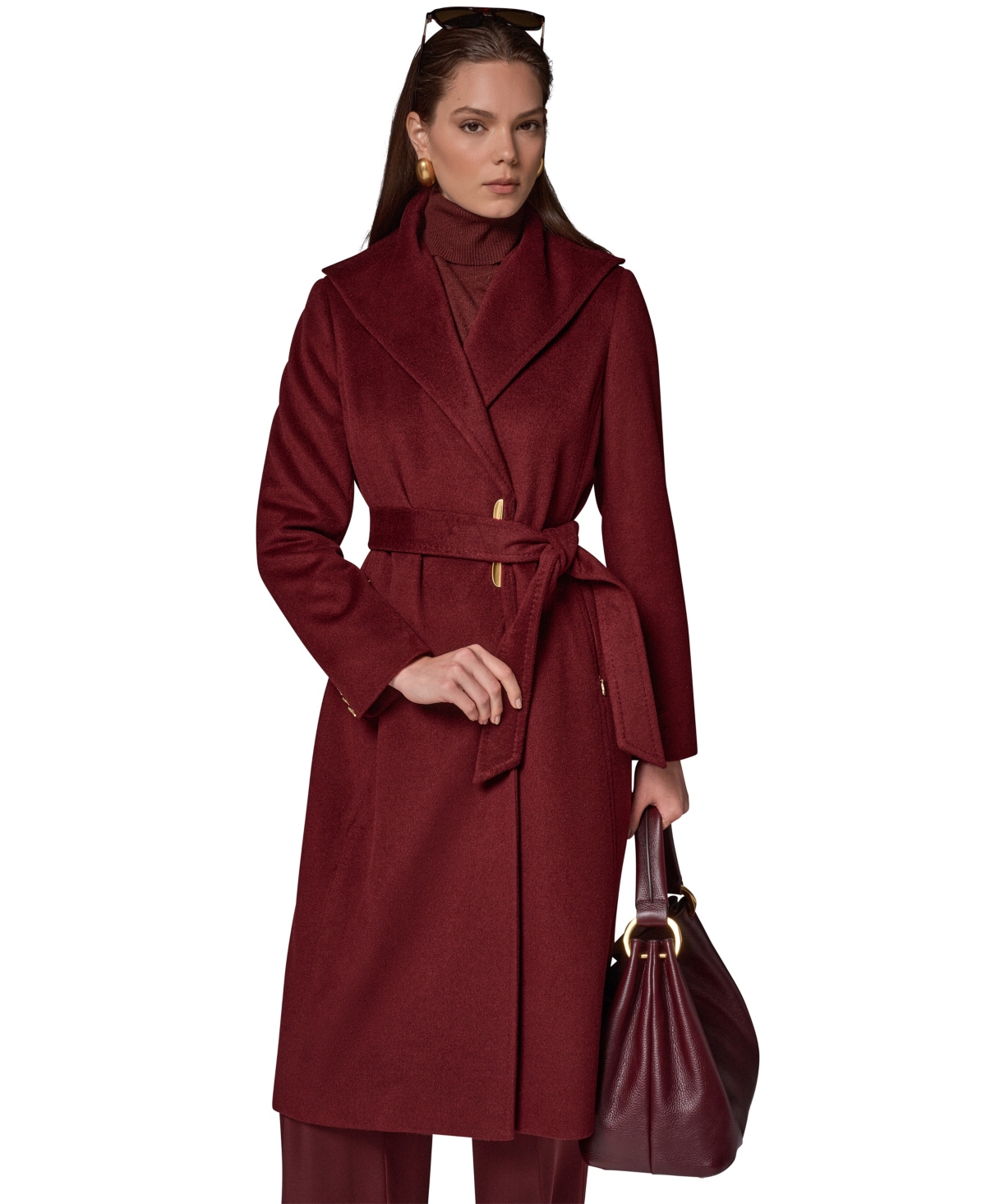 Click here for Donna Karan New York Womens Belted Wool Coat with... prices