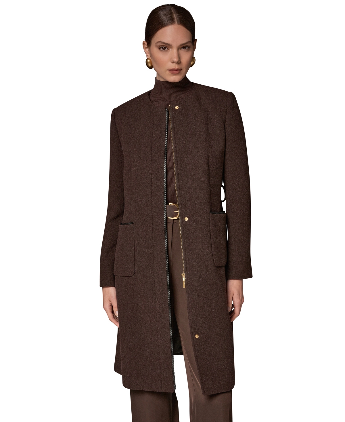 Click here for Donna Karan New York Womens Collarless Wool-Blend... prices