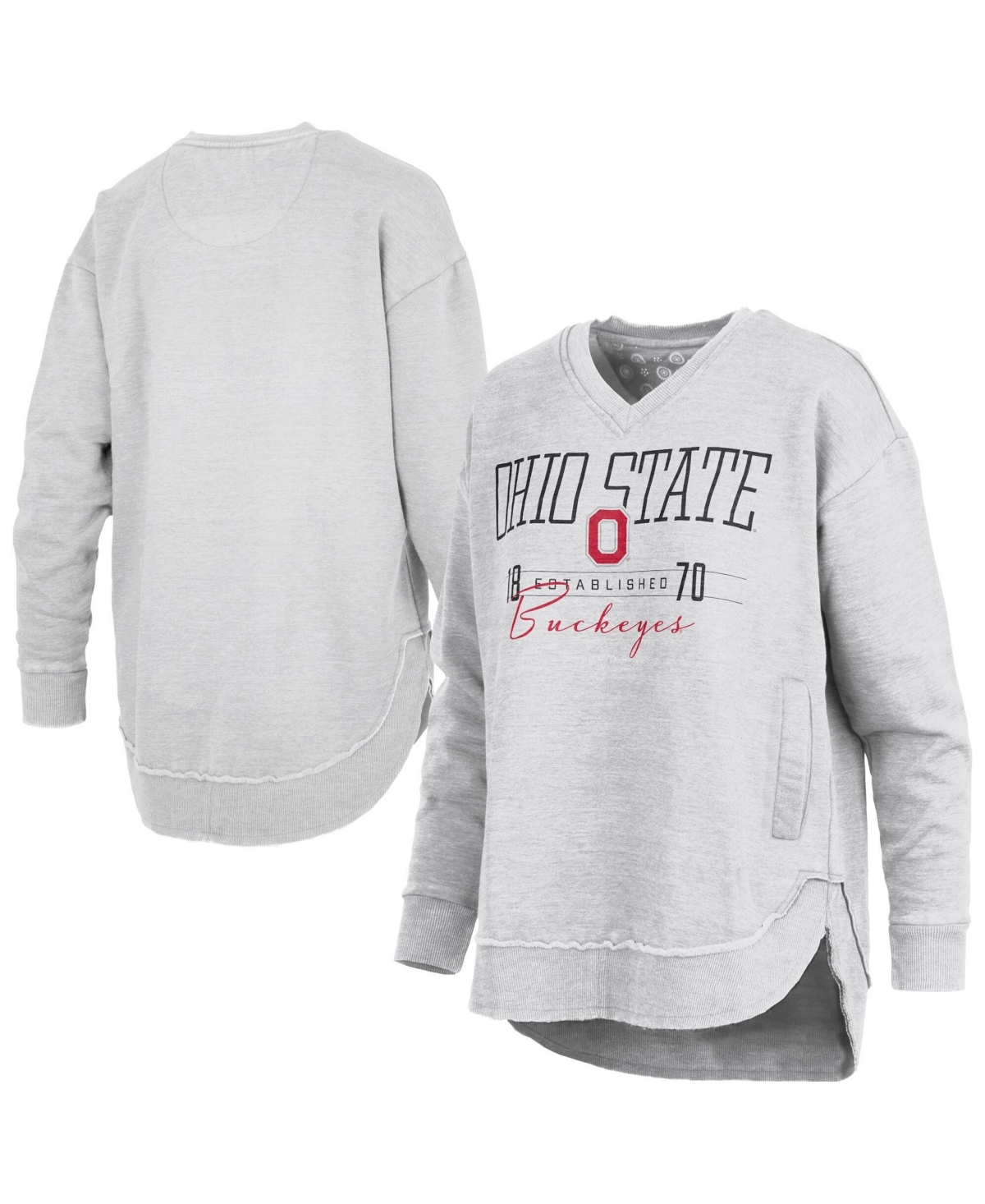 Click here for Pressbox Womens Heather Gray Ohio State Buckeyes M... prices