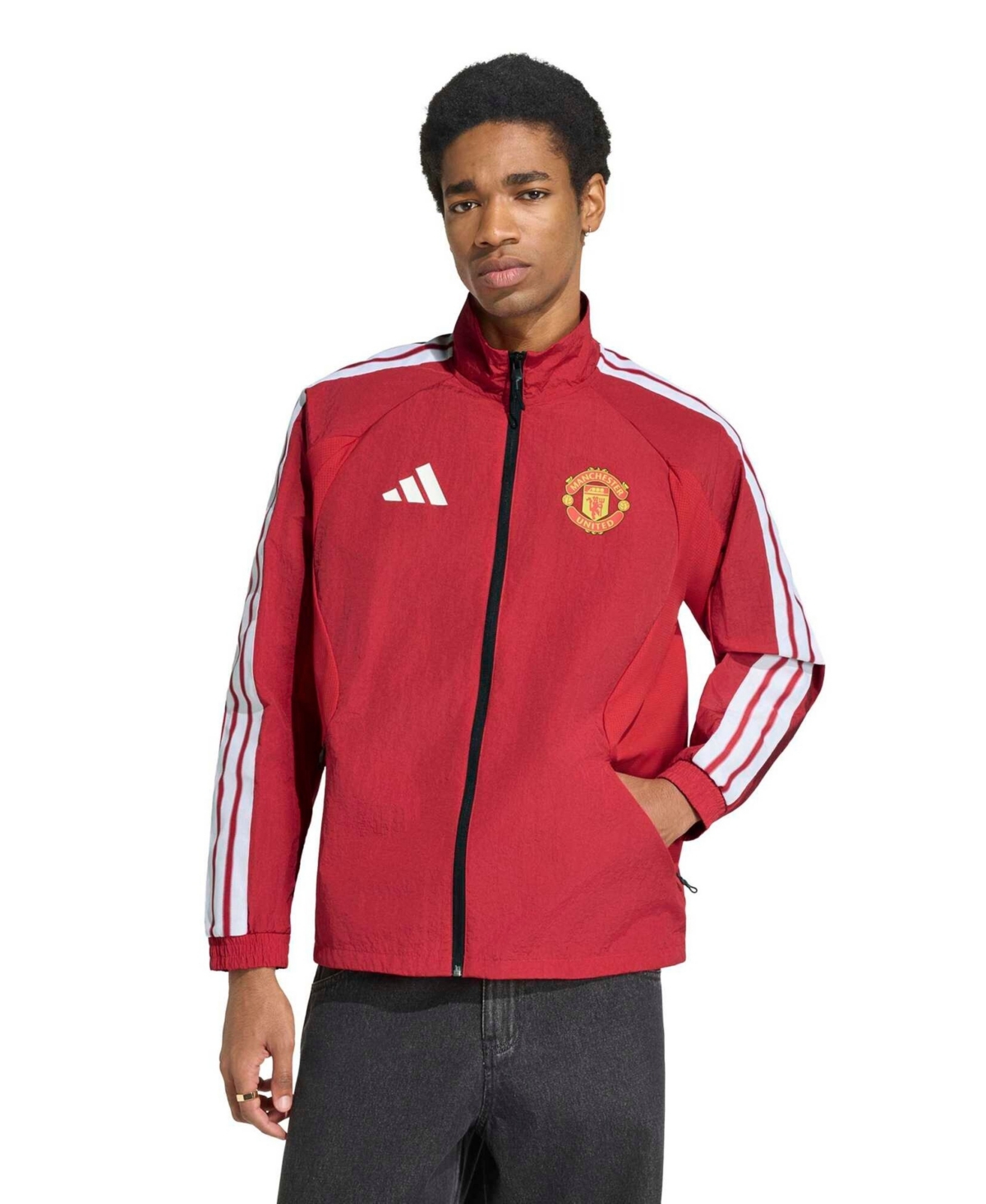 Click here for Adidas Mens Red Manchester United 2026 Full-Zip An... prices