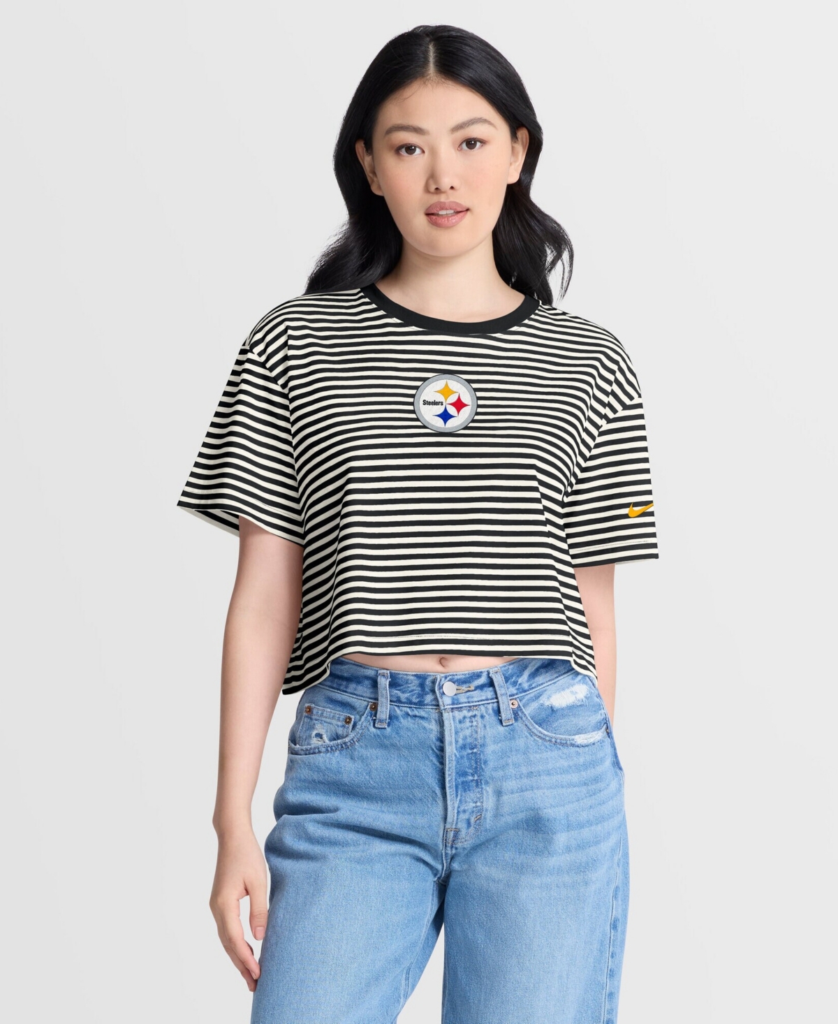 Click here for Nike Womens Black/Cream Pittsburgh Steelers Stripe... prices