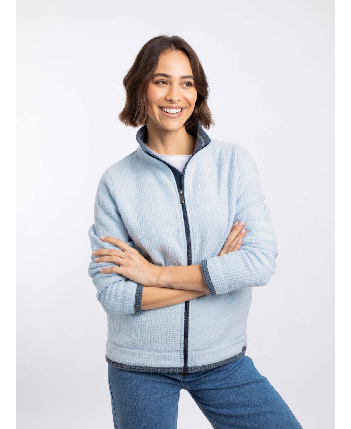 Click here for Weird Fish Womens Ariana Full Zip Grid Fleece - Co... prices