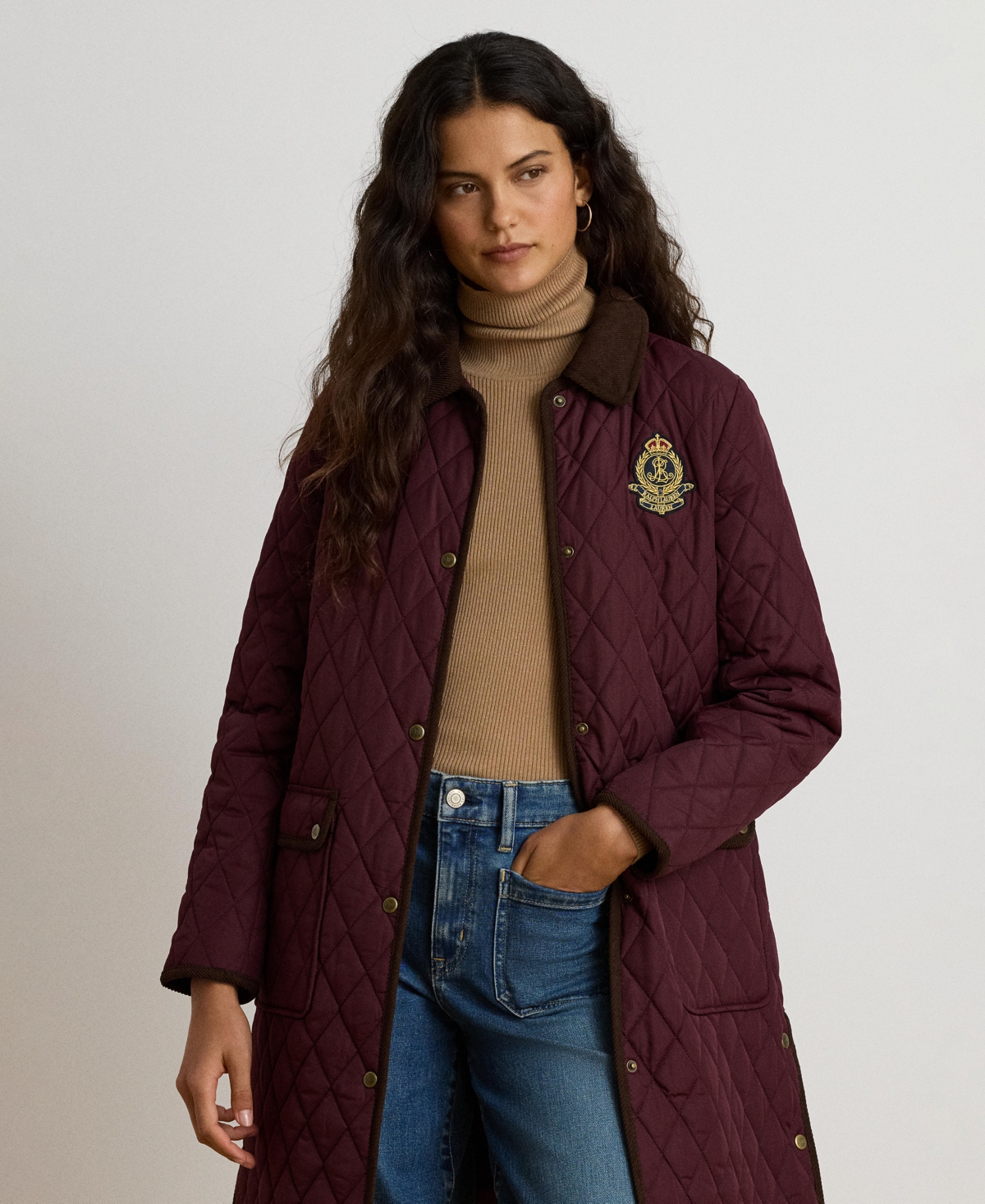 Click here for Lauren Ralph Lauren Womens Collared Coat - Dark ga... prices