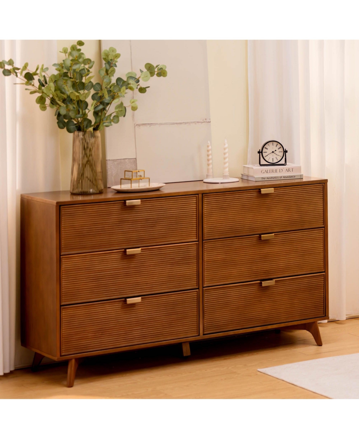 Click here for Plank+Beam Linea Tambour 6 Drawer Dresser with Bra... prices