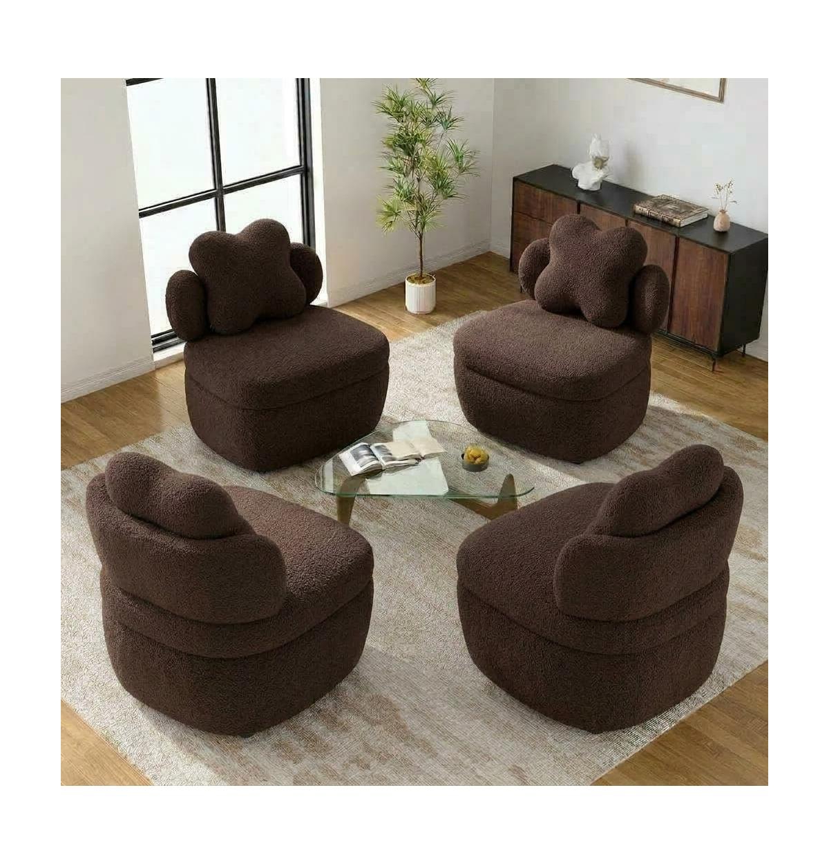 Click here for homfan 360degree(s) Rotating Accent Chair Set of 4... prices