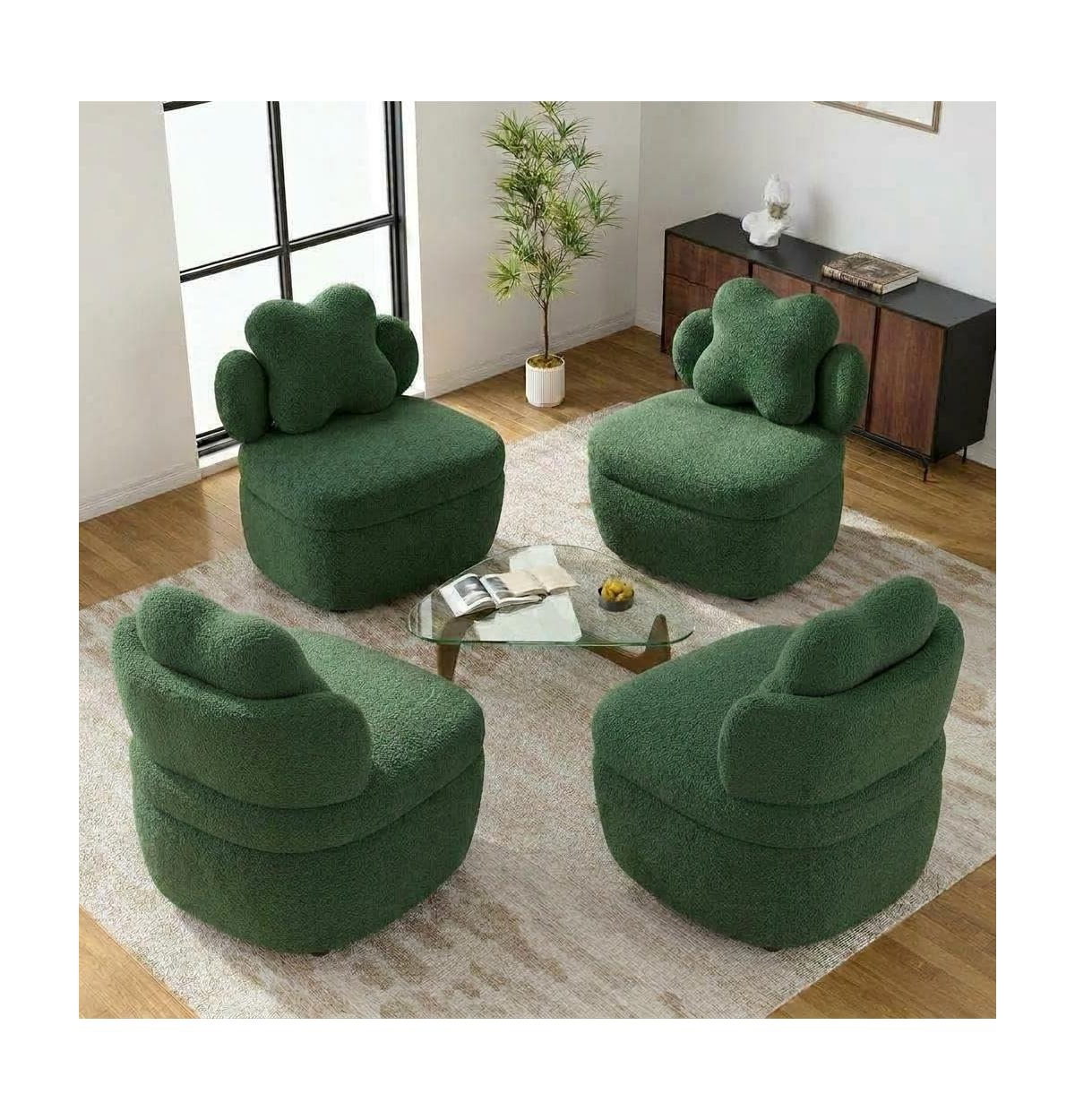 Click here for homfan 360degree(s) Rotating Accent Chair Set of 4... prices