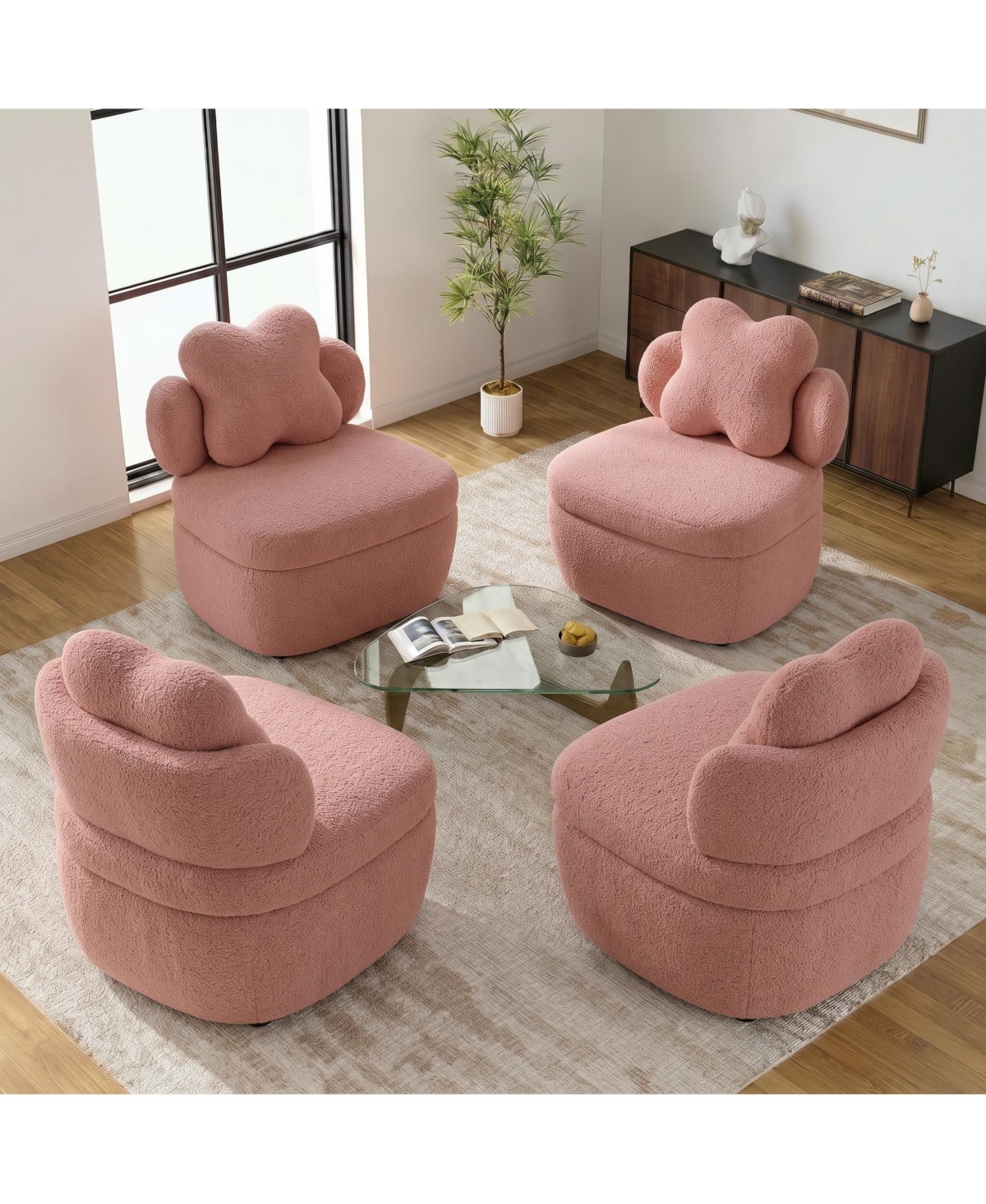 Click here for homfan 360degree(s) Rotating Accent Chair Set of 4... prices