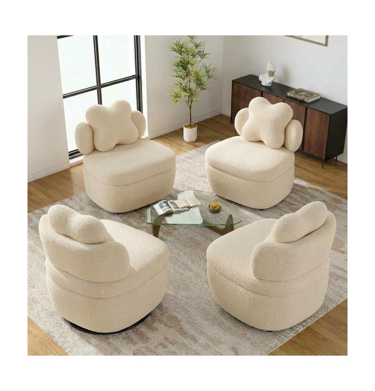Click here for homfan 360degree(s) Rotating Accent Chair Set of 4... prices