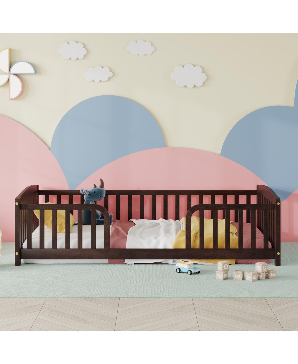 Click here for Streamdale Furniture Twin Size Floor Fence Bed wit... prices
