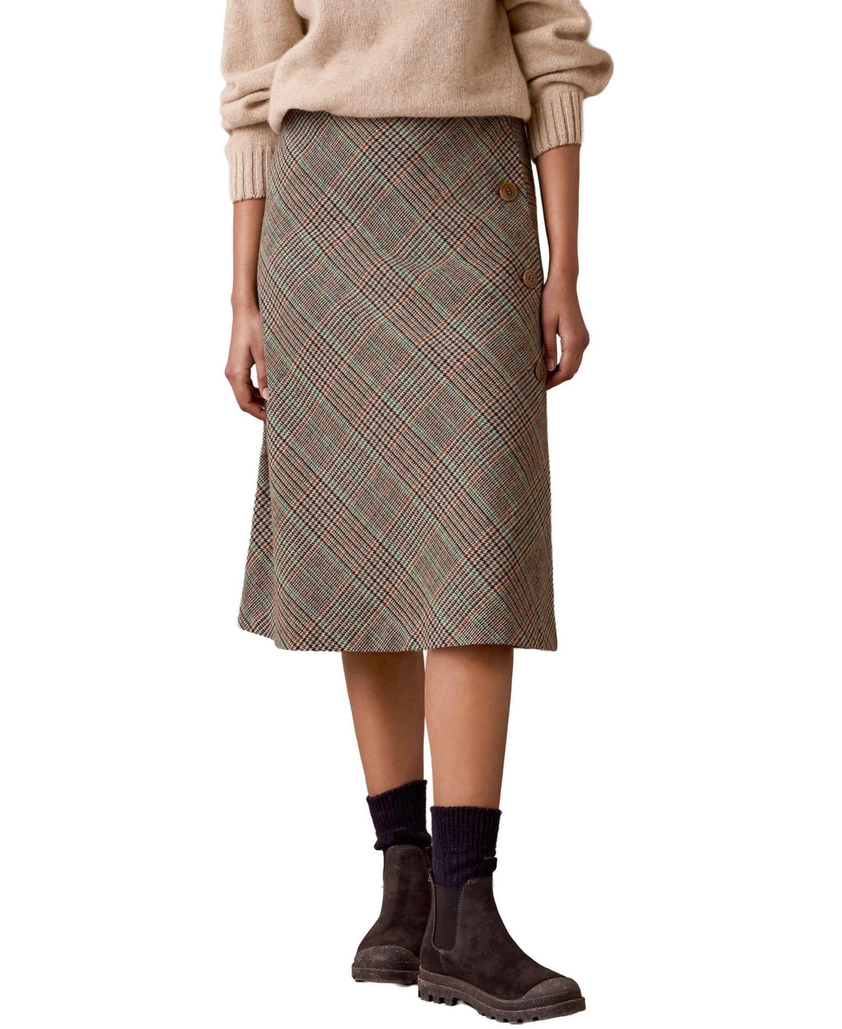 Click here for Celtic & Co. Womens Plaid Wrap Midi A-Line Skirt -... prices