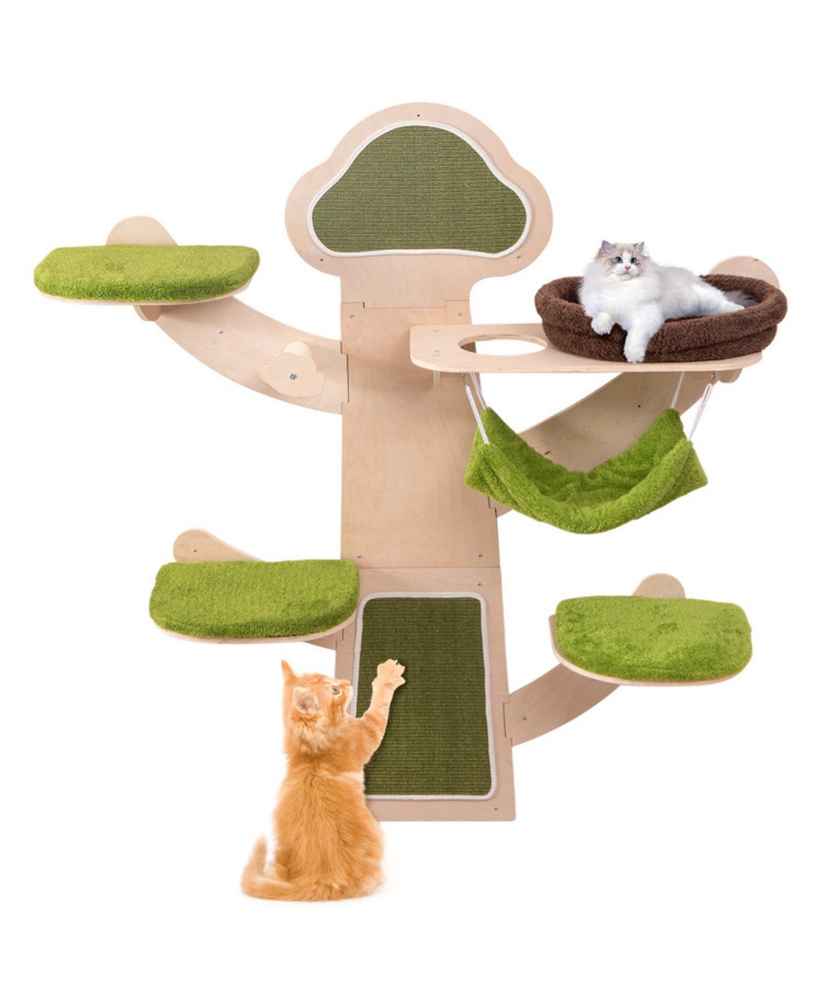 Click here for Hongge Wall-Mounted Cat Shelves Set with Cushioned... prices