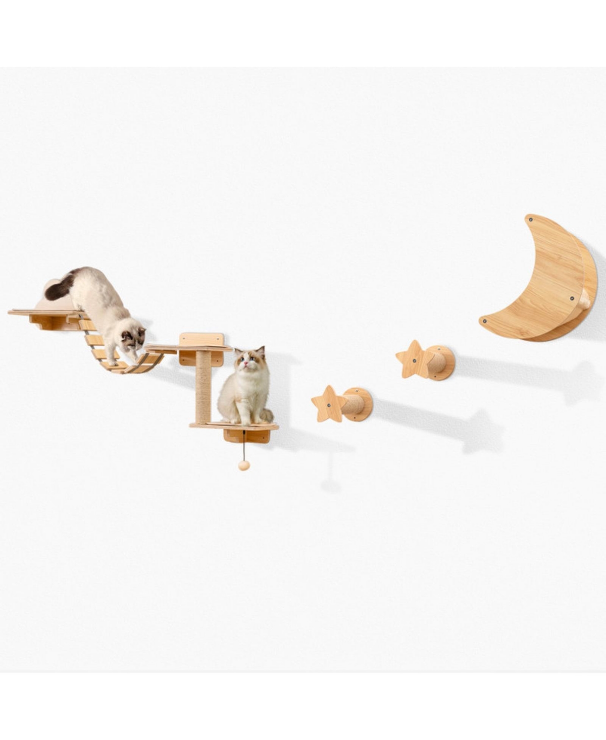 Click here for Hongge Wall-Mounted Cat Shelf Set with Suspended C... prices