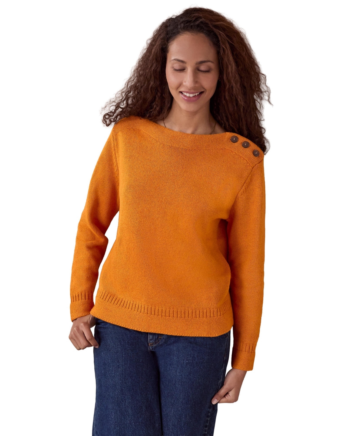Click here for Celtic & Co. Womens Button Detail Gansey Sweater -... prices
