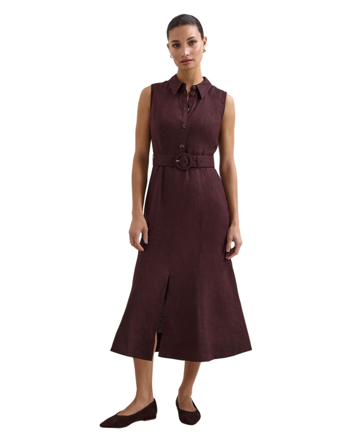Click here for Phase Eight Womens Elspeth Collared Sleeveless Lin... prices