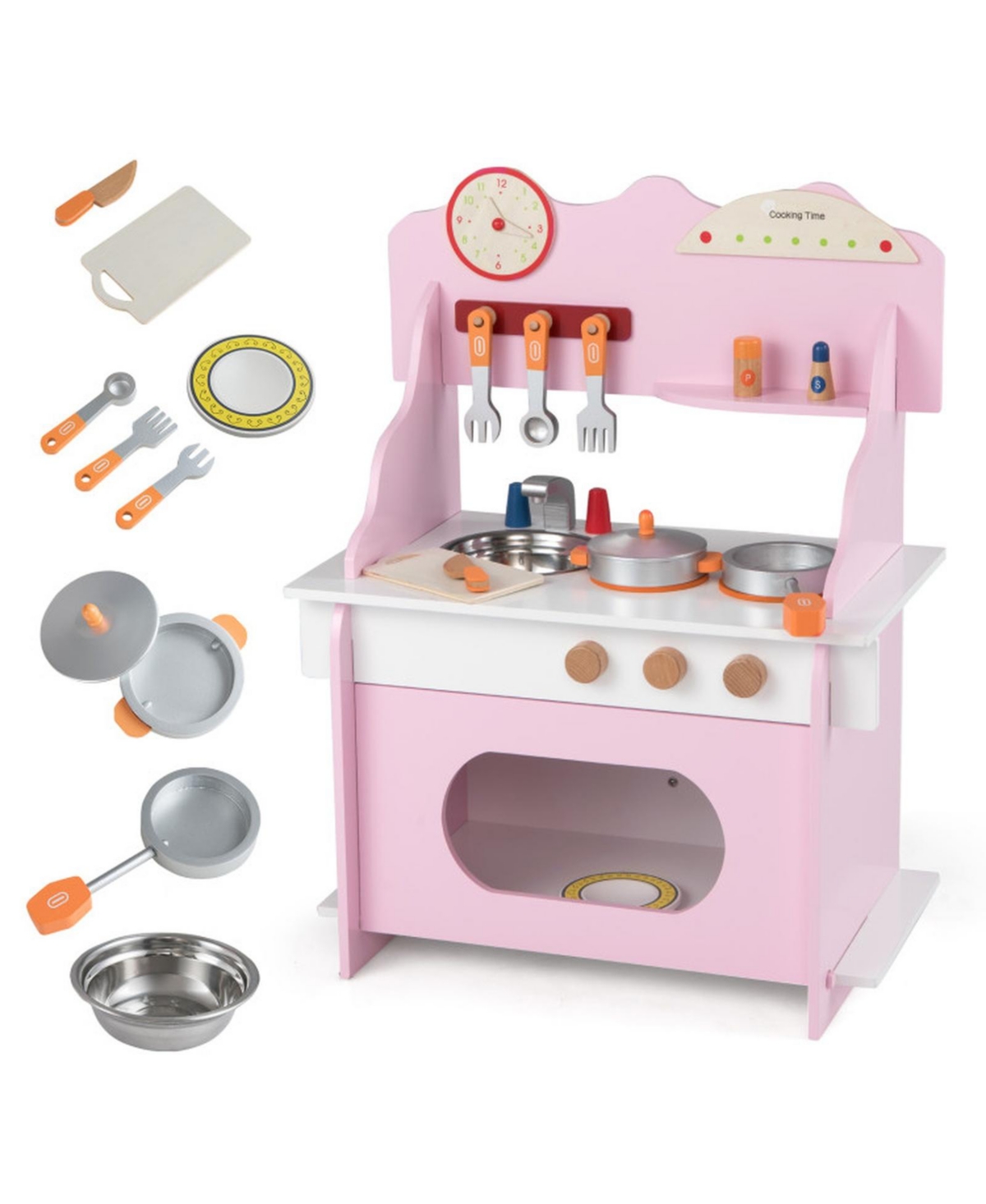 Click here for Hongge Wooden Double-Burner Play Kitchen with Lear... prices