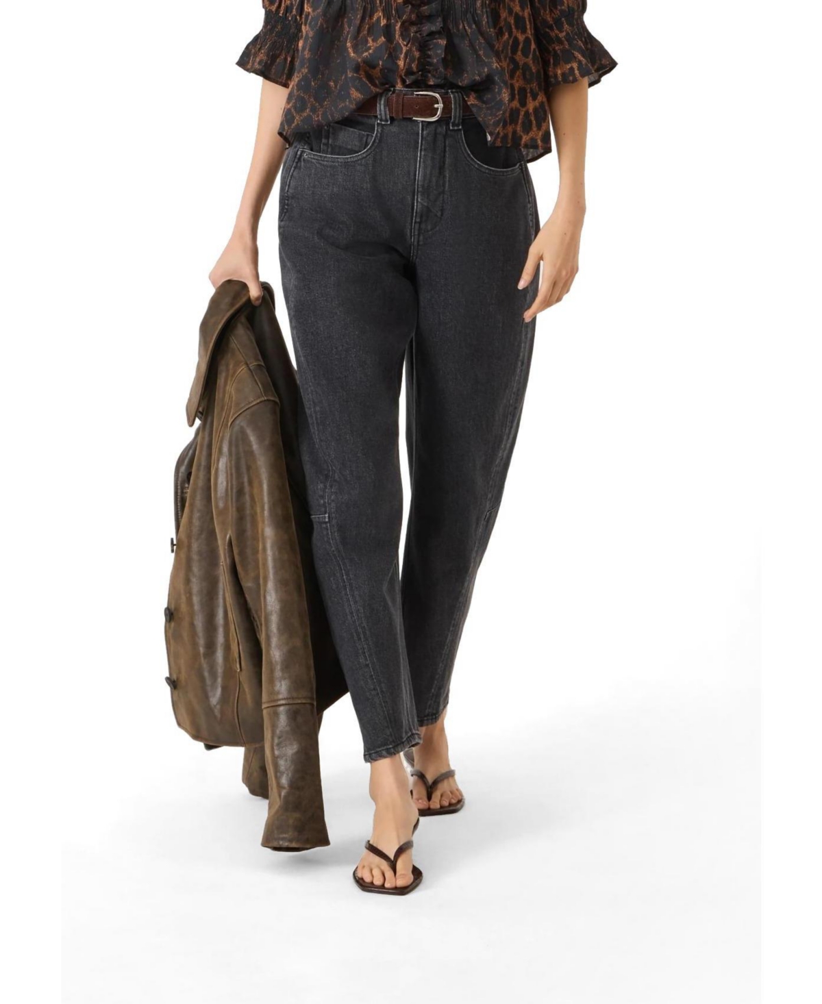Click here for Hush Womens Bronnie Tapered Leg Jeans - Washed bla... prices