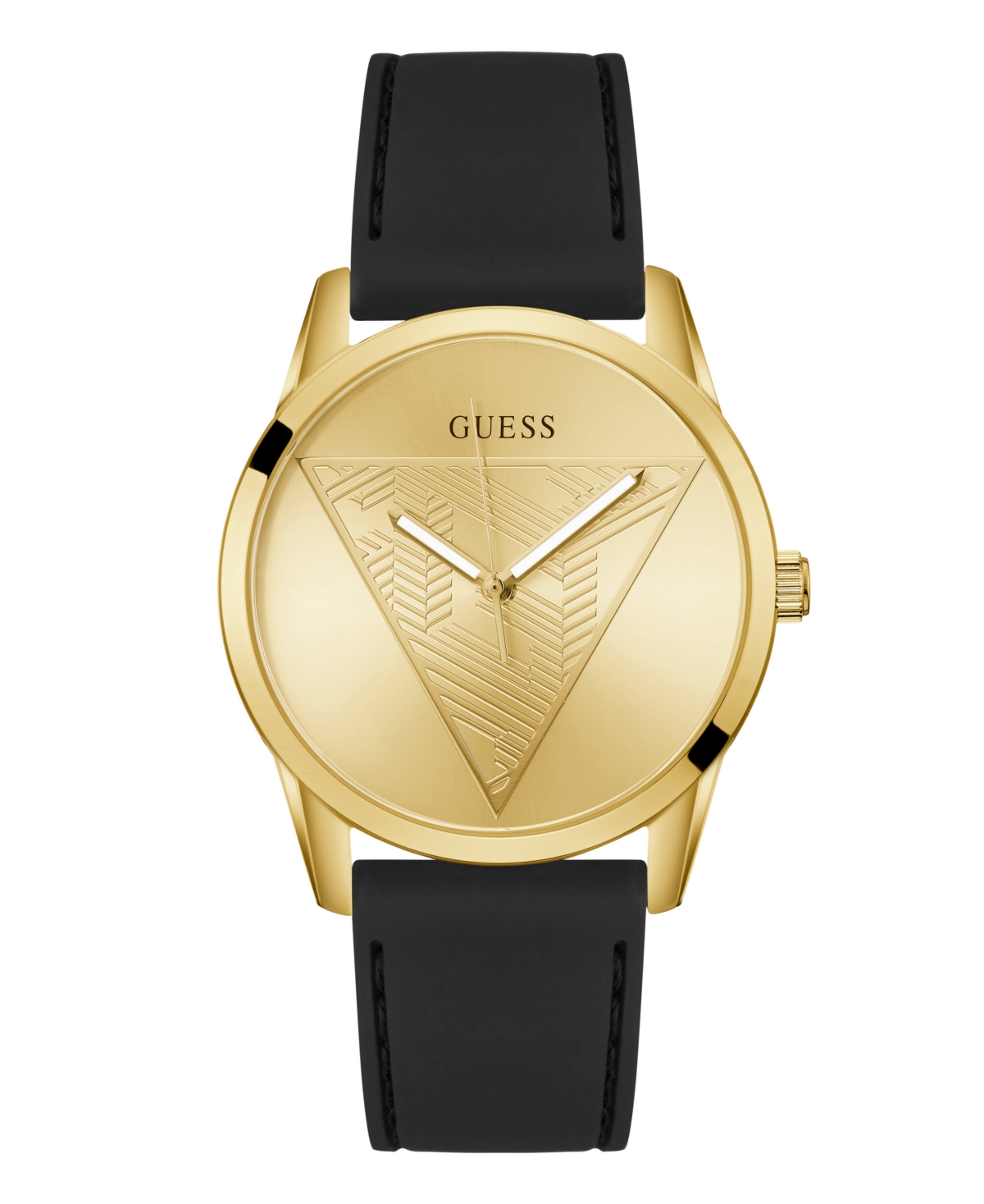 Click here for Guess Mens Black Silicone Watch 42mm - Black prices