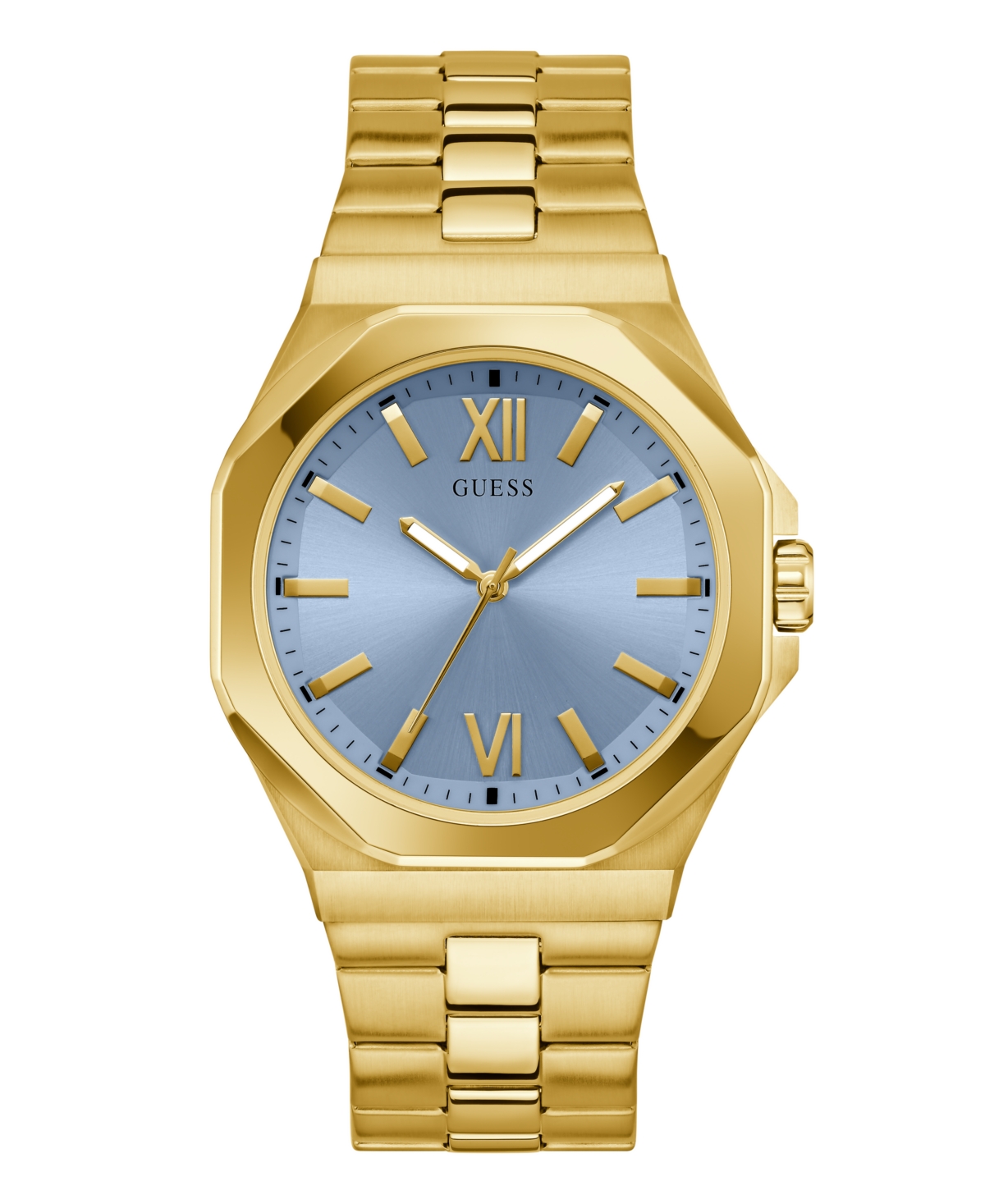 Click here for Guess Mens Quartz Gold-Tone Stainless Steel Watch... prices
