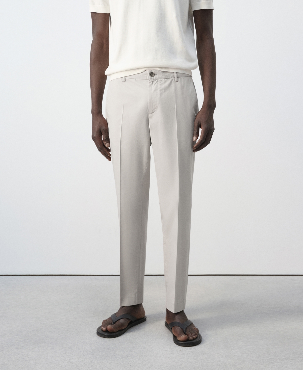 Click here for Mango Mens Slim-Fit Cotton-Lyocell-Blend Pants - I... prices