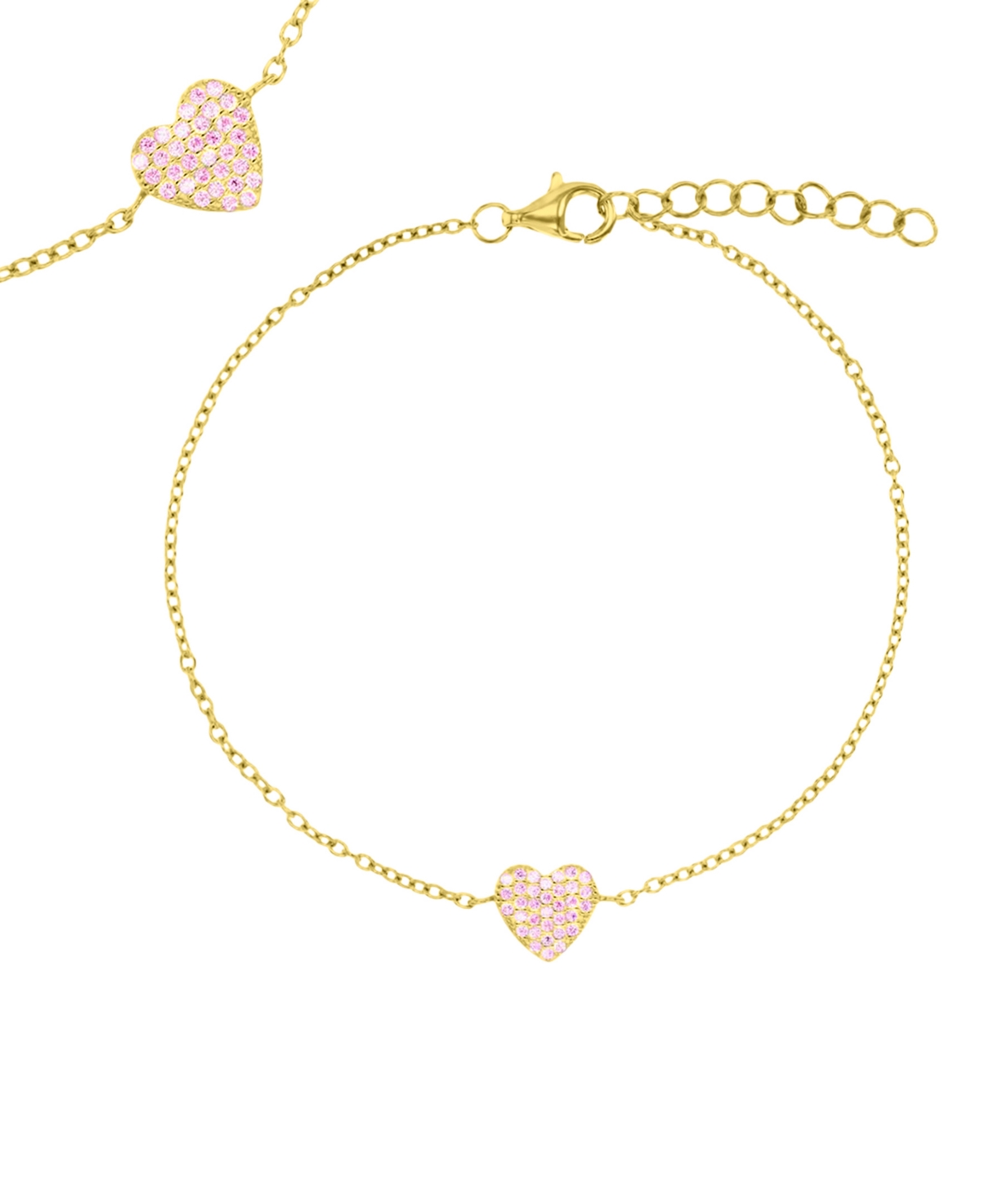 Click here for Macys 14k Gold Over Sterling Silver Pave Pink Cubi... prices