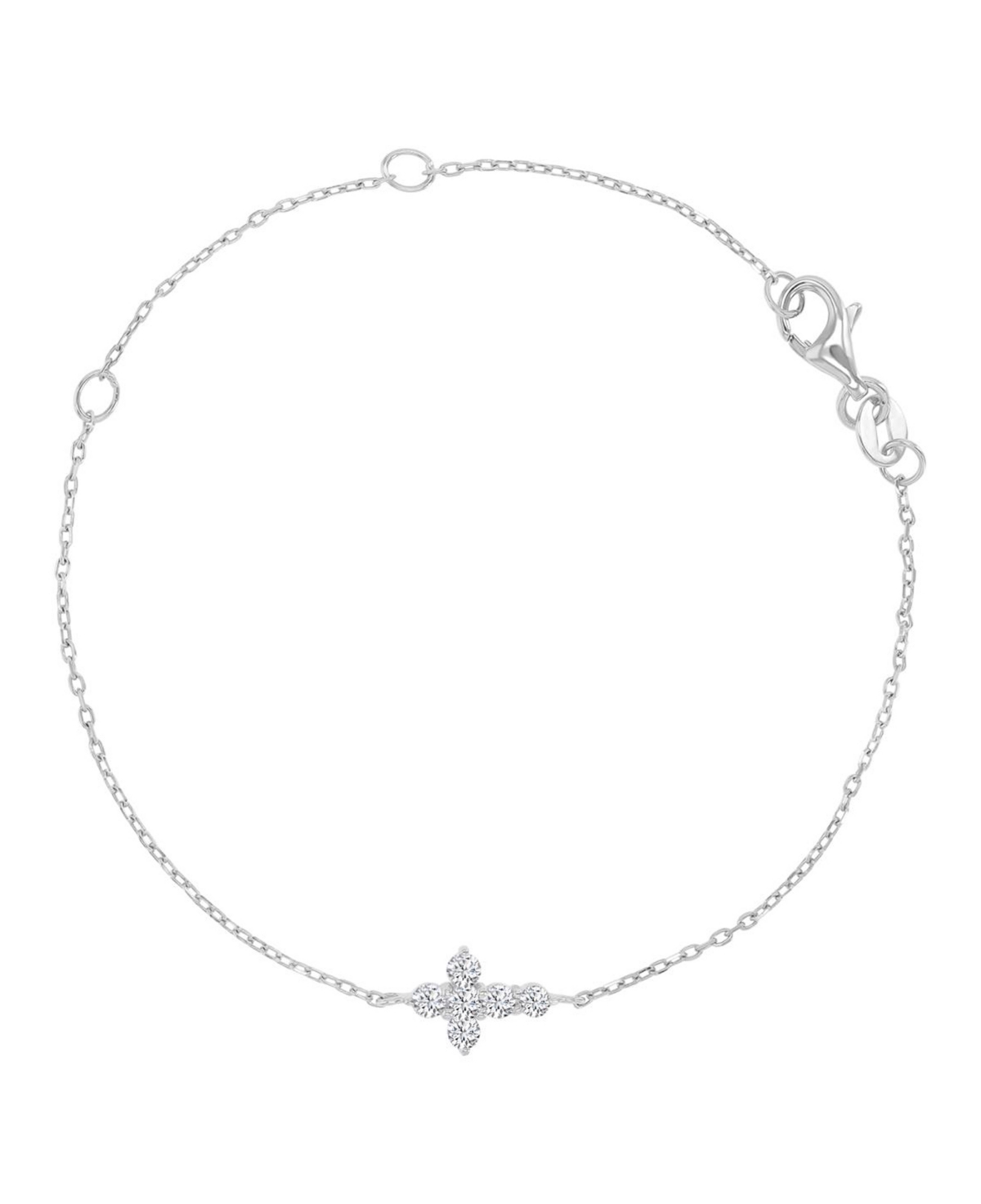 Click here for Macys Rhodium Over Silver Cubic Zirconia Cross Bra... prices