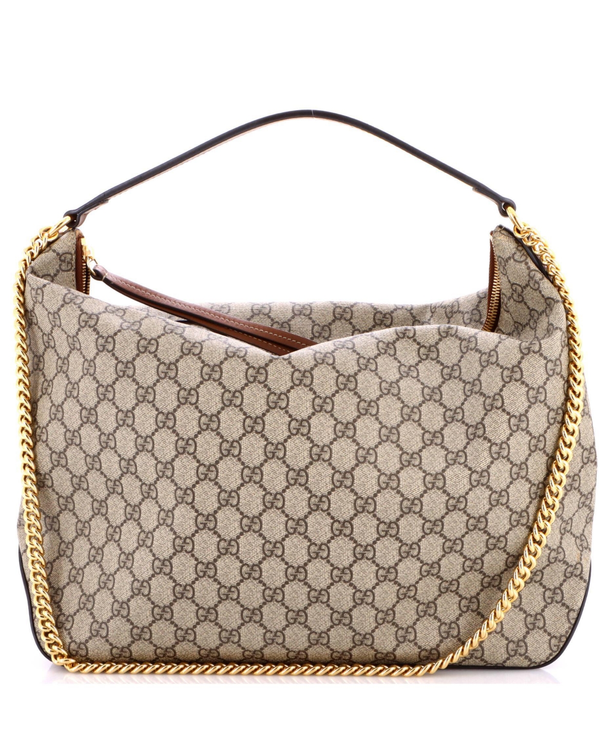 Click here for Pre-Owned Gucci Large Chain Hobo Gg Coated Canvas... prices