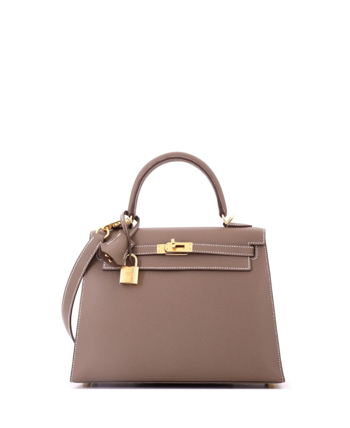 Click here for Pre-Owned Hermes Kelly 25 Handbag Grey Epsom with... prices