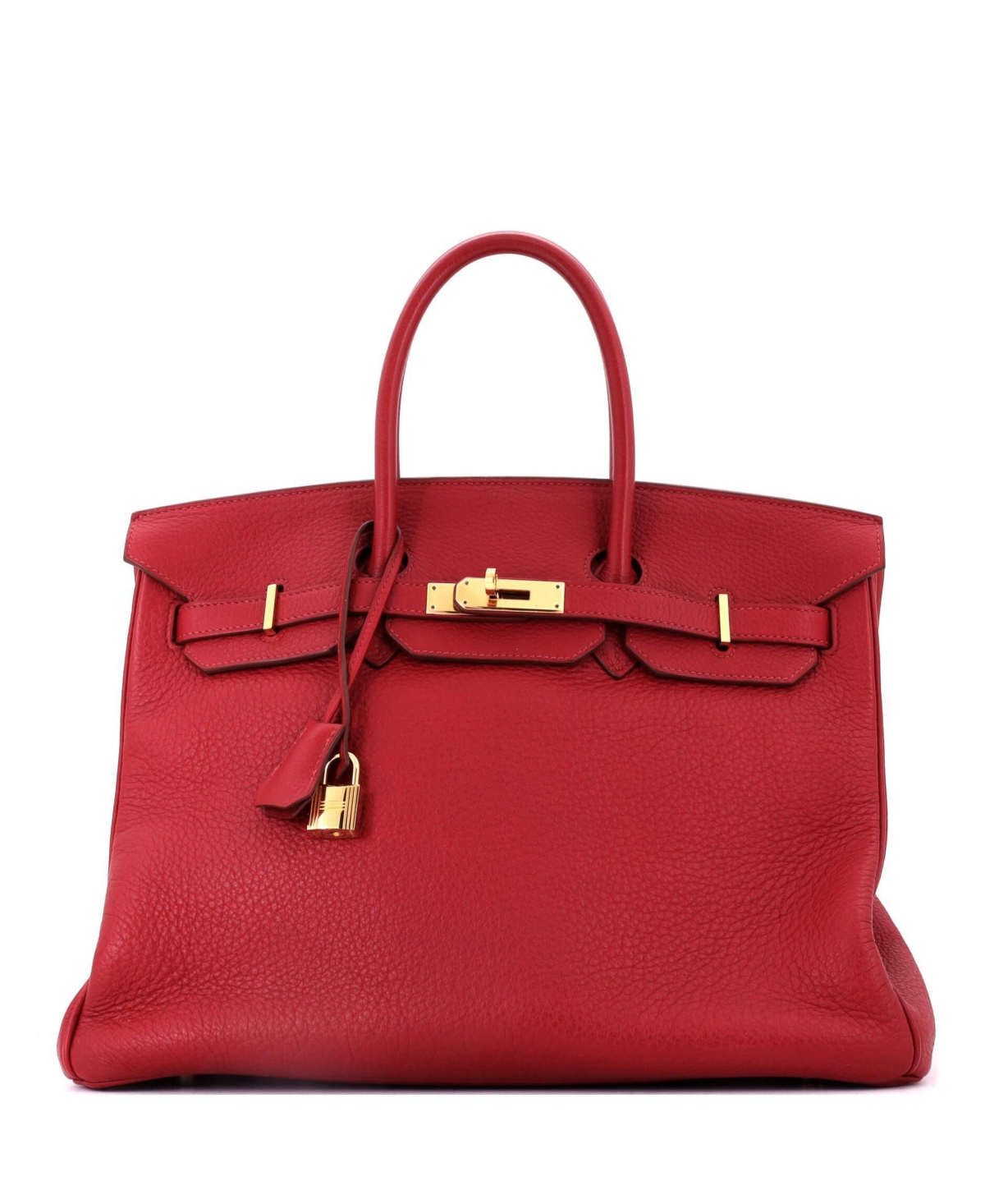 Click here for Pre-Owned Hermes Birkin 35 Handbag Red Clemence wi... prices