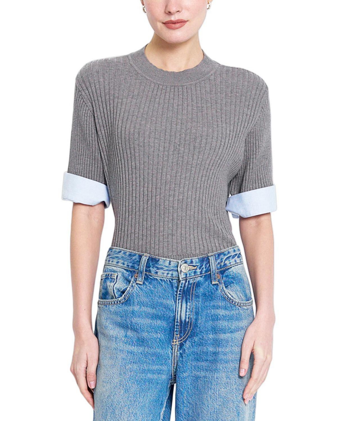 Click here for Central Park West Womens Sienna Shirt Cuff Crewnec... prices