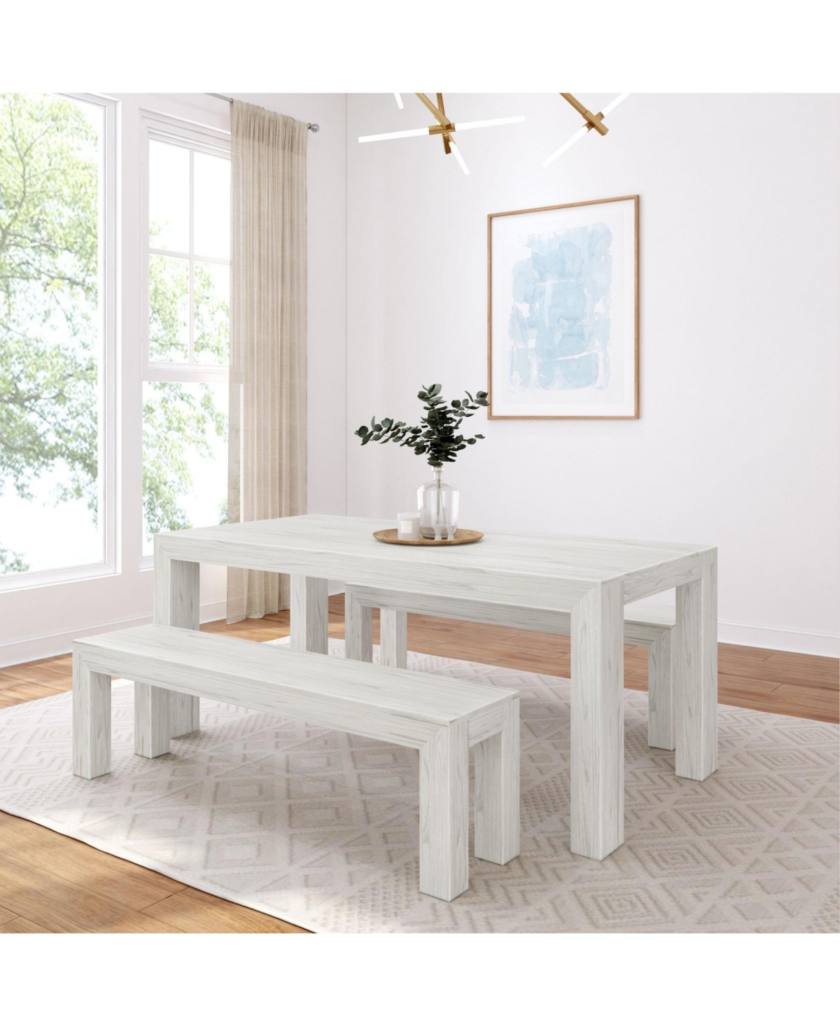 Click here for Plank+Beam Solid Wood Modern Dining Table Set with... prices
