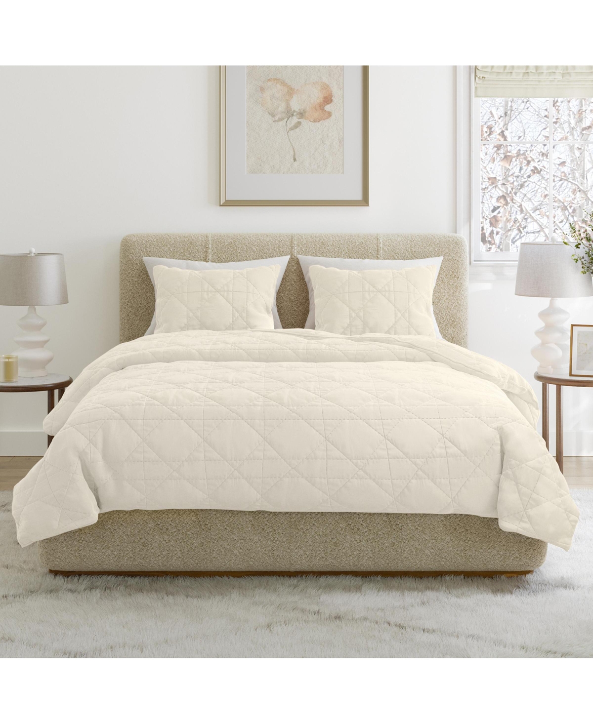 Click here for Lavish Home 3Pieces Velvet Quilt Set 96x92 with Pi... prices