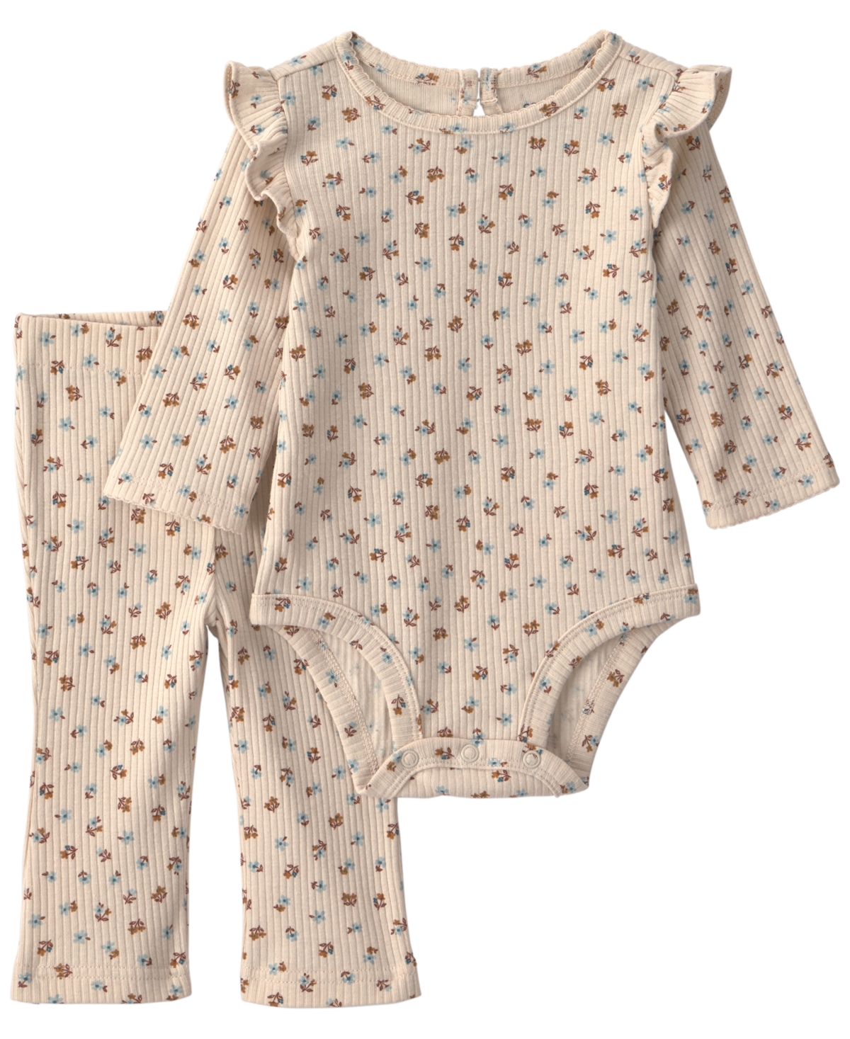 Click here for Carters Baby Girls Floral Print Ribbed Long-Sleeve... prices